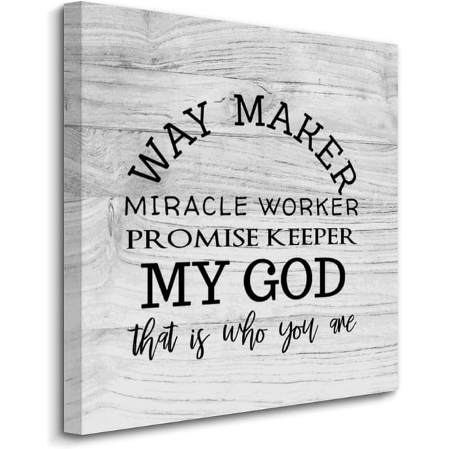 AEFER Waymaker Miracle Worker Inspirational Canvas Print Wall Art Paint ...