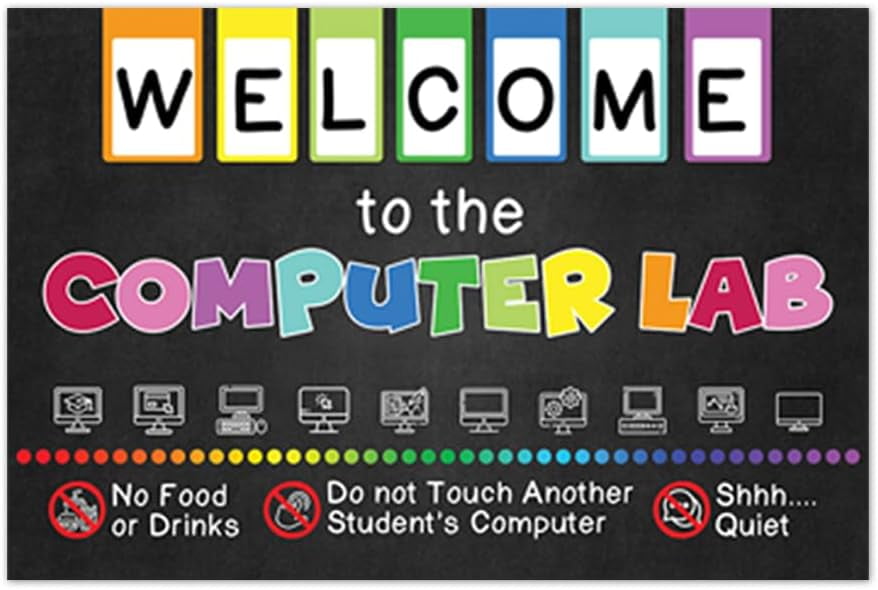 AEFER Welcome to Computer Lab Sign Poster, Computer Science, Science Classroom, When You Enter ...