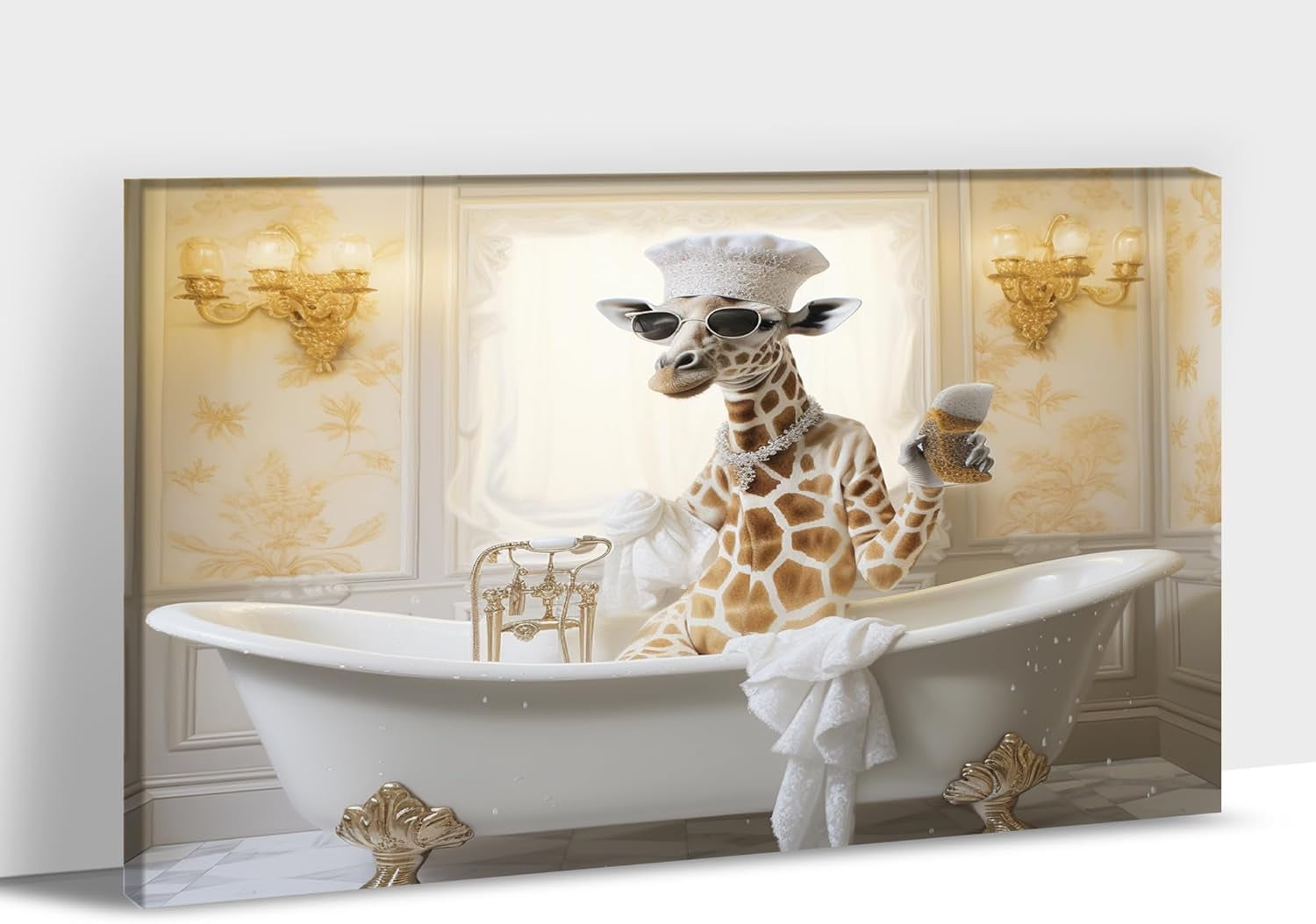 AEFER Western Rustic Style Giraffe Painting, Modern Gentle Man Giraffe ...