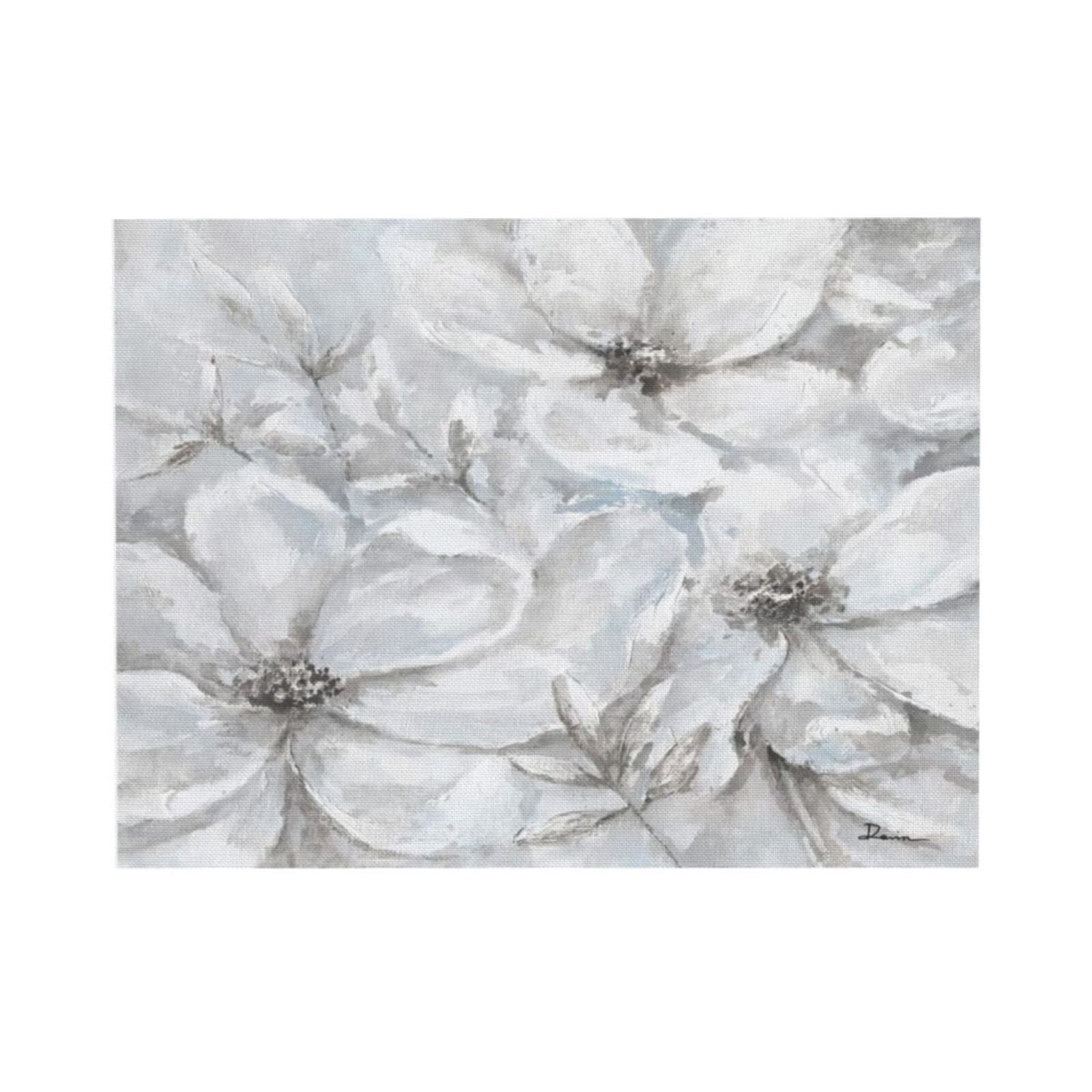 AEFER White Grey Flowers Wall Pictures: Grey Wall Decor Gray Wall Art ...
