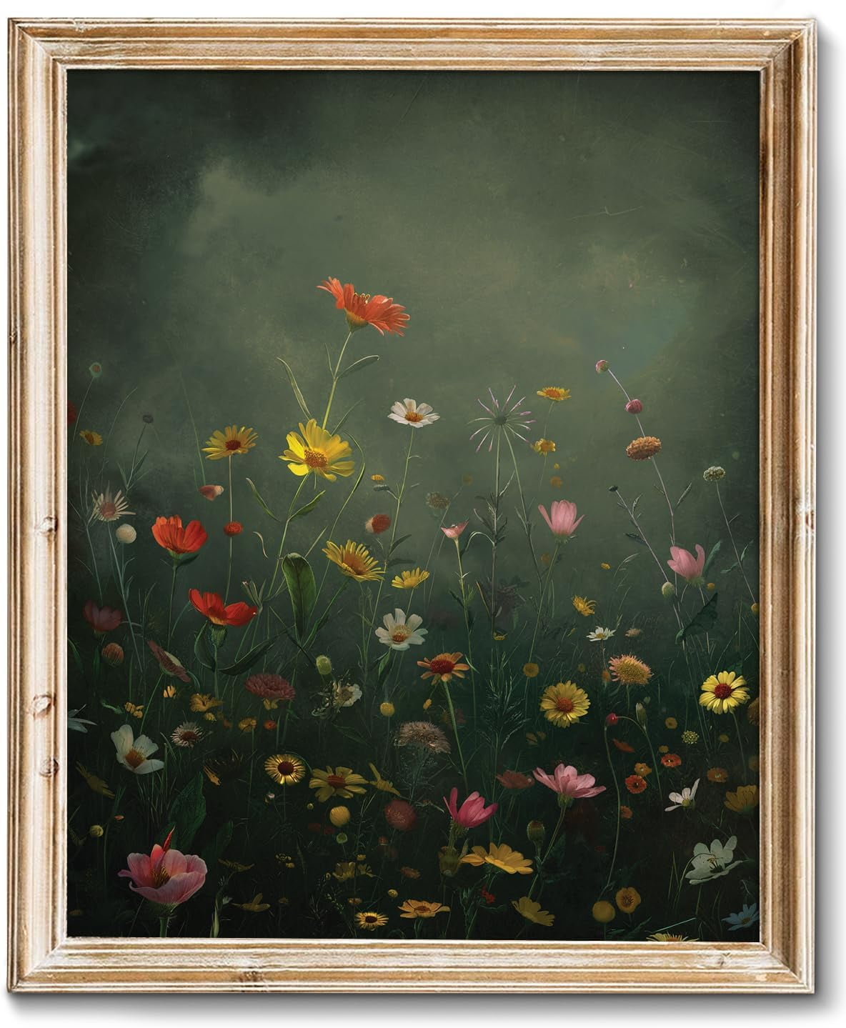 AEFER Wildflower Field Wall Art, Antique Floral Decor - Botanical ...