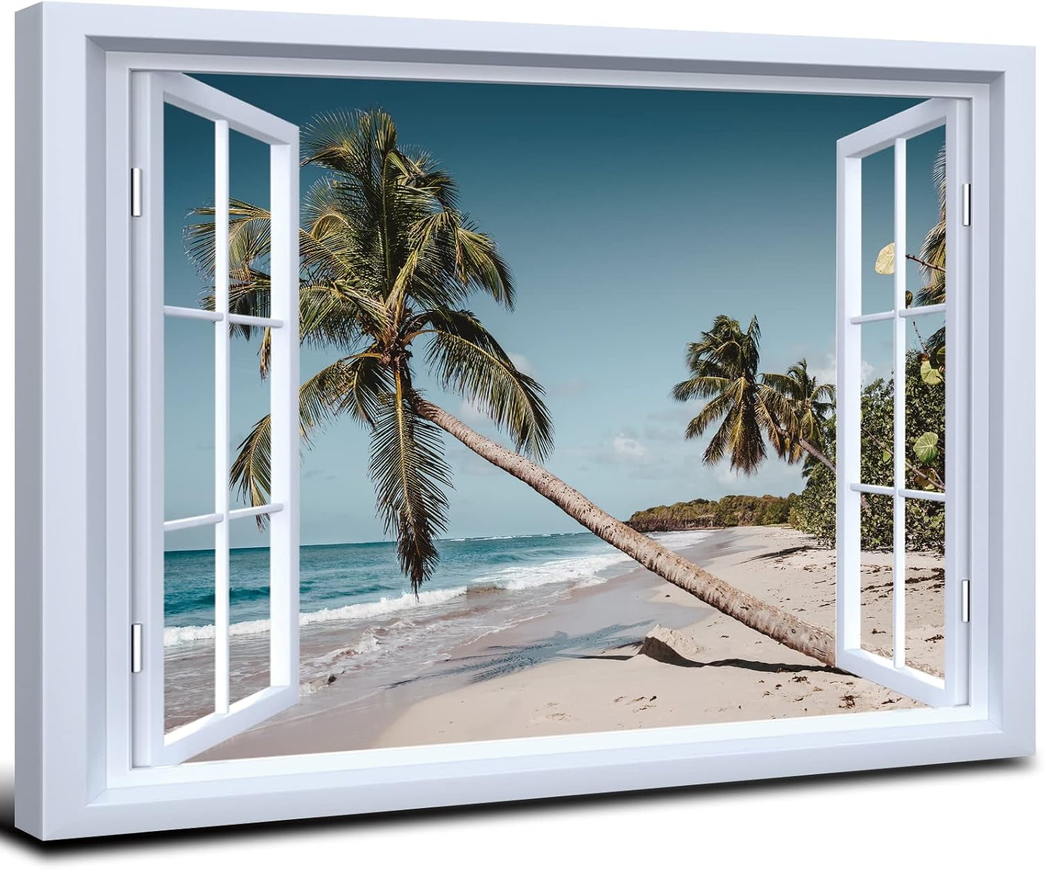 AEFER Window Beach Wall Art Nature Ocean Pictures Bathroom Wall Decor ...
