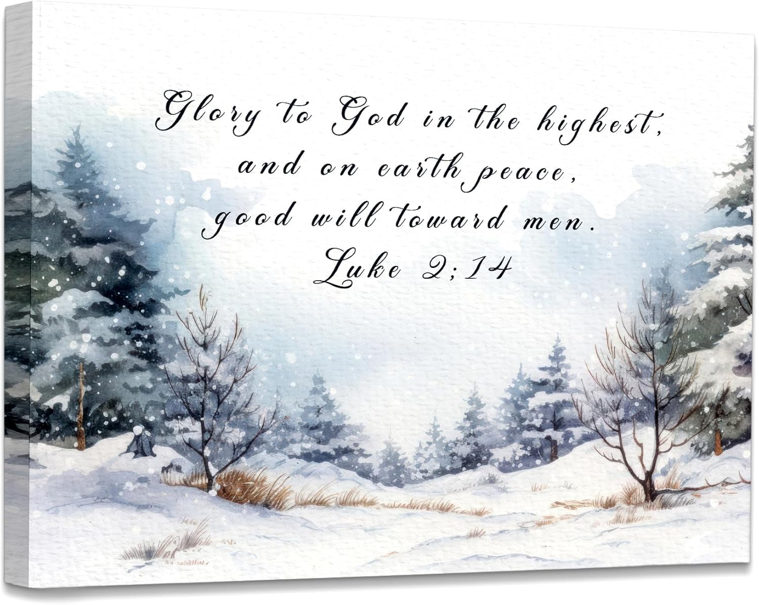 AEFER Winter Bible Verse Wall Decor Unframed Canvas Wall Art, Christian ...
