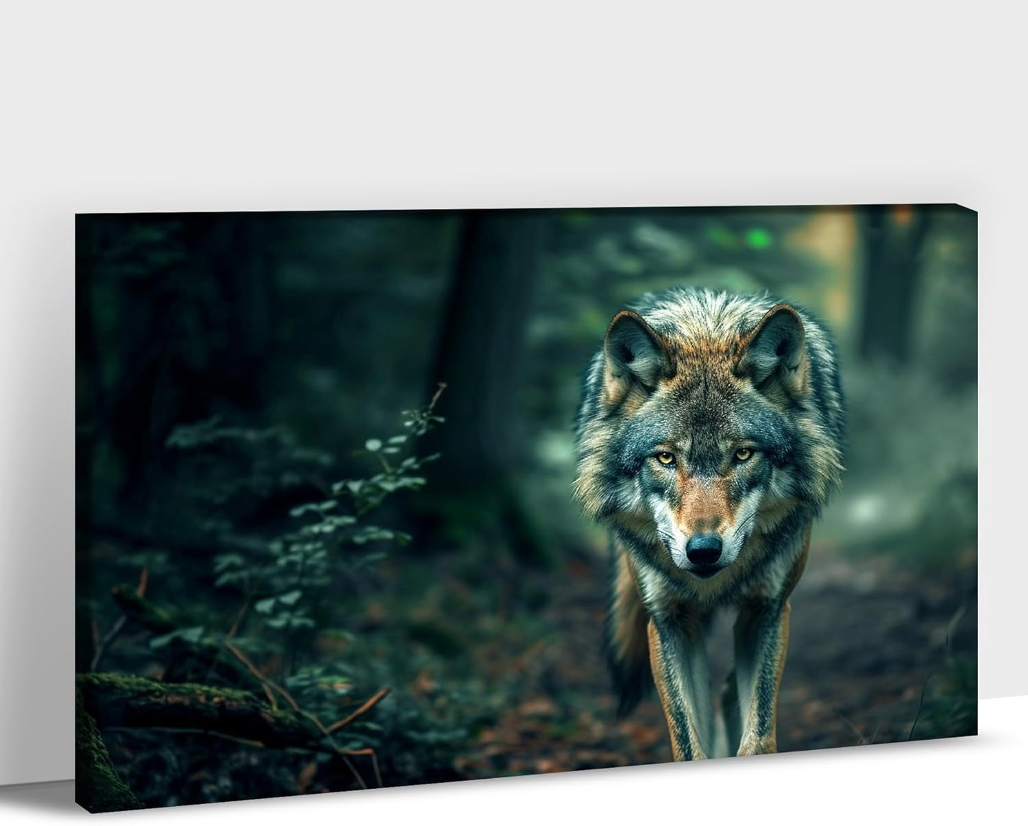 AEFER Wolf Abstract Print Artwork Wall Decor, Abstract Forest Scenery ...