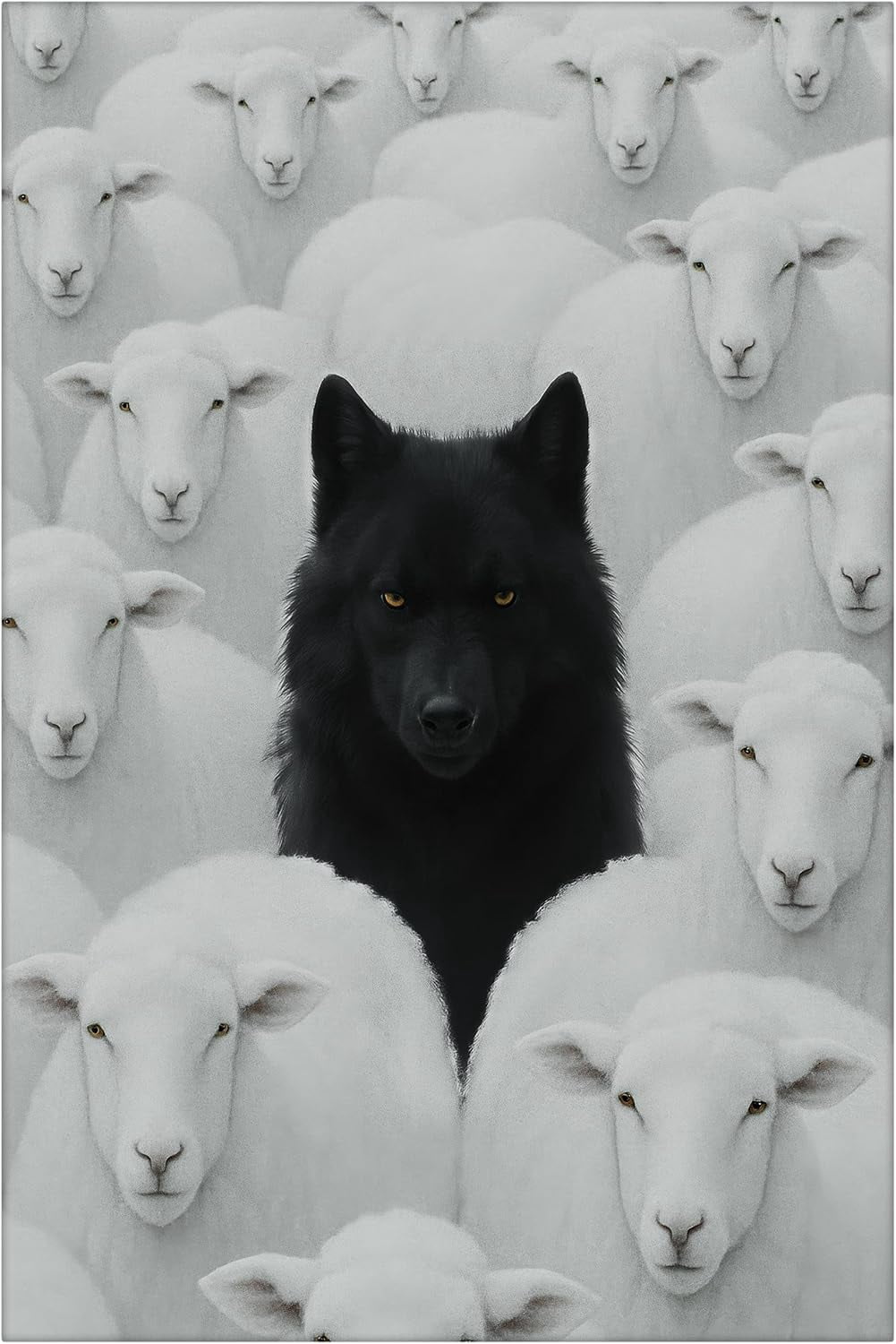 AEFER Wolf Among Sheep Wall Art Print – Lone Wolf Motivational Poster ...