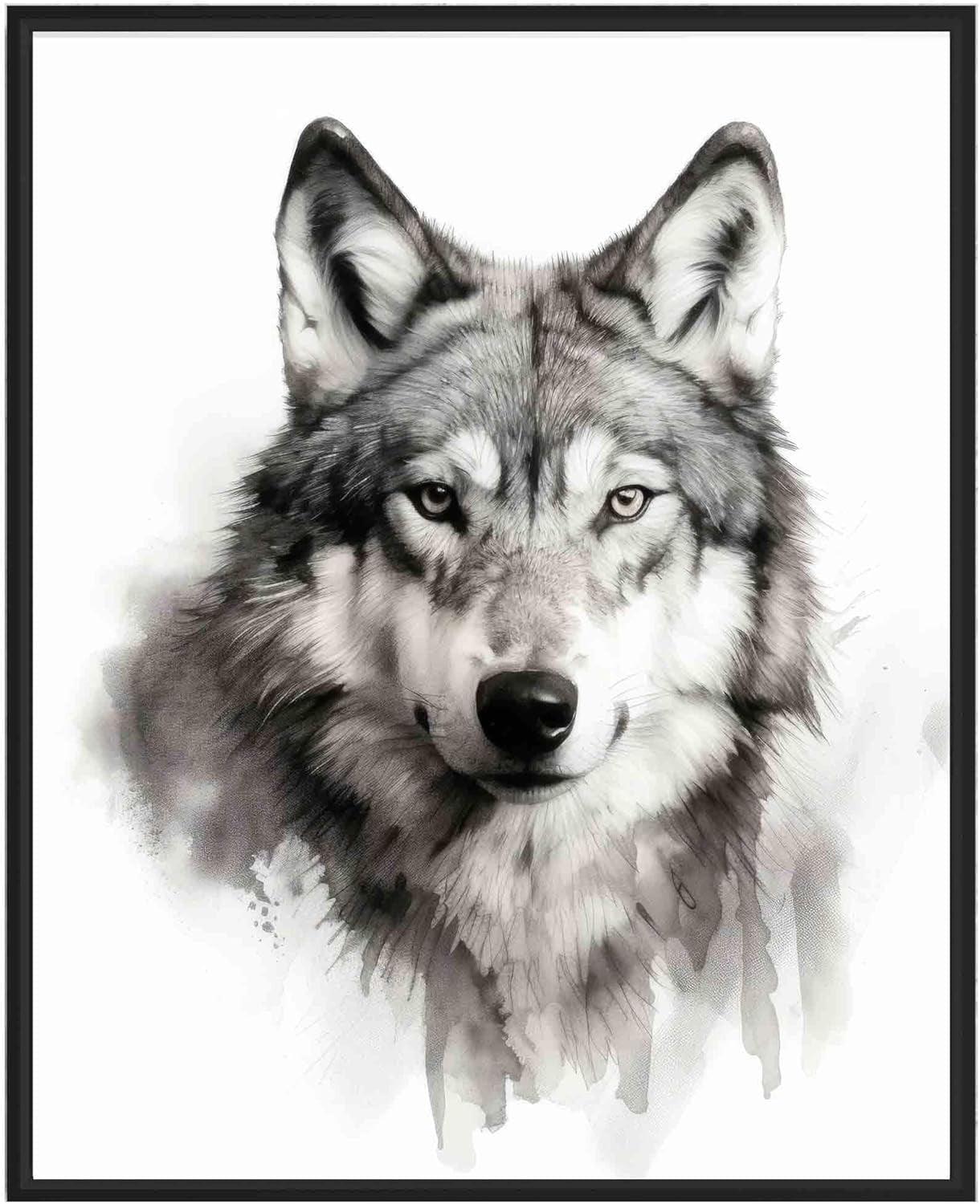 AEFER Wolf Art Prints Posters, Black and White Photography Wall Art ...