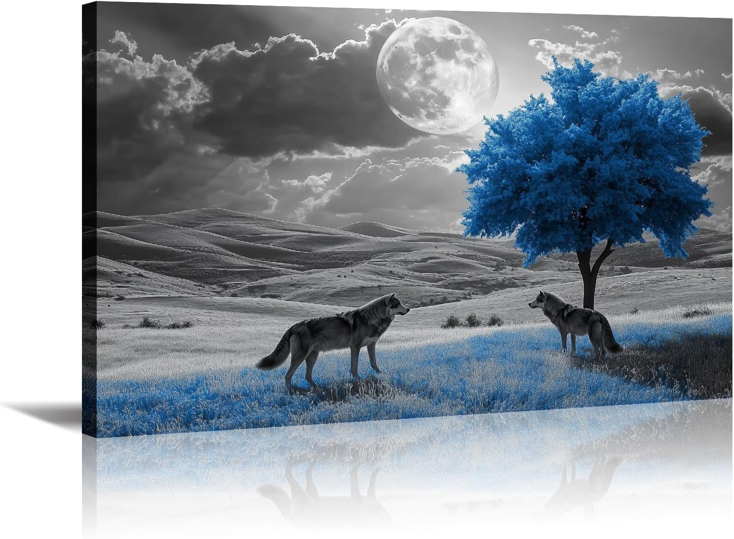 AEFER Wolf Canvas Art Living Room Wall Decor Wild Animal Prints Full ...