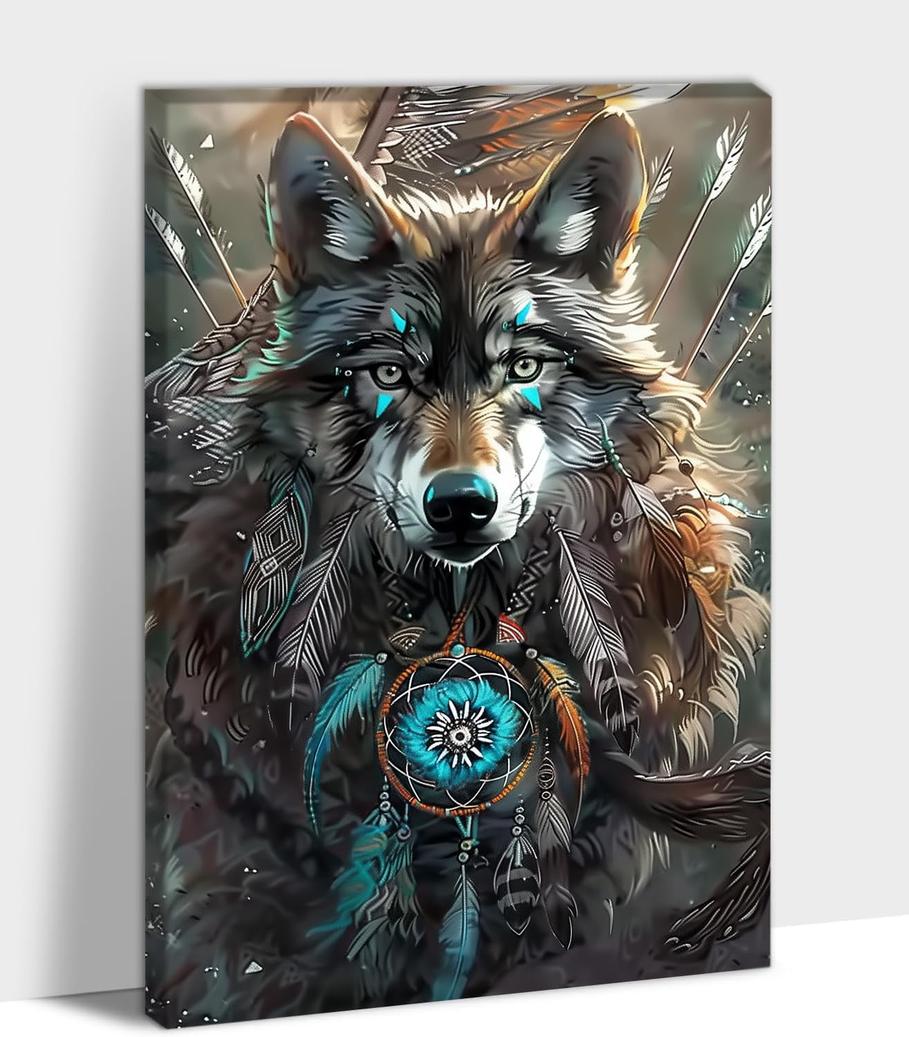 AEFER Wolf Poster - Native American Wall Decor for Bedroom, Handsome ...