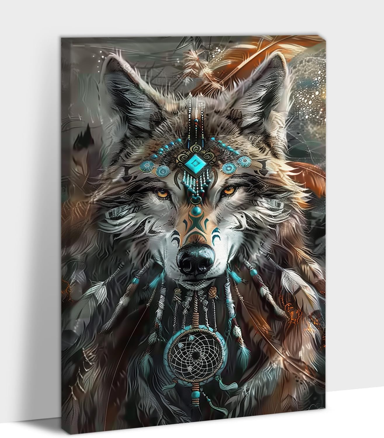 AEFER Wolf Poster - Native American Wolf Wall Art for Bedroom Frame ...