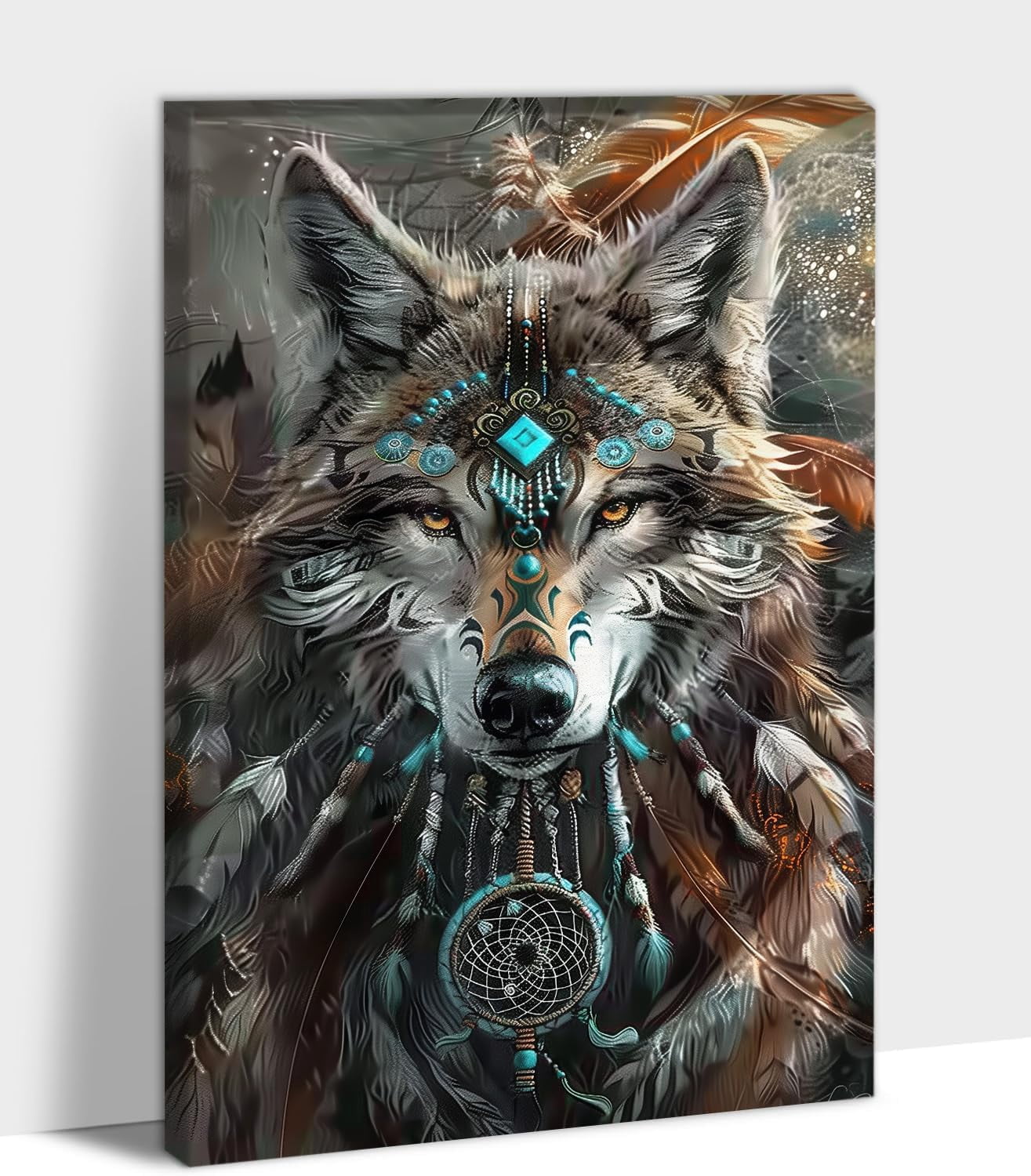 AEFER Wolf Poster - Native American Wolf Wall Art for Bedroom Unframe ...