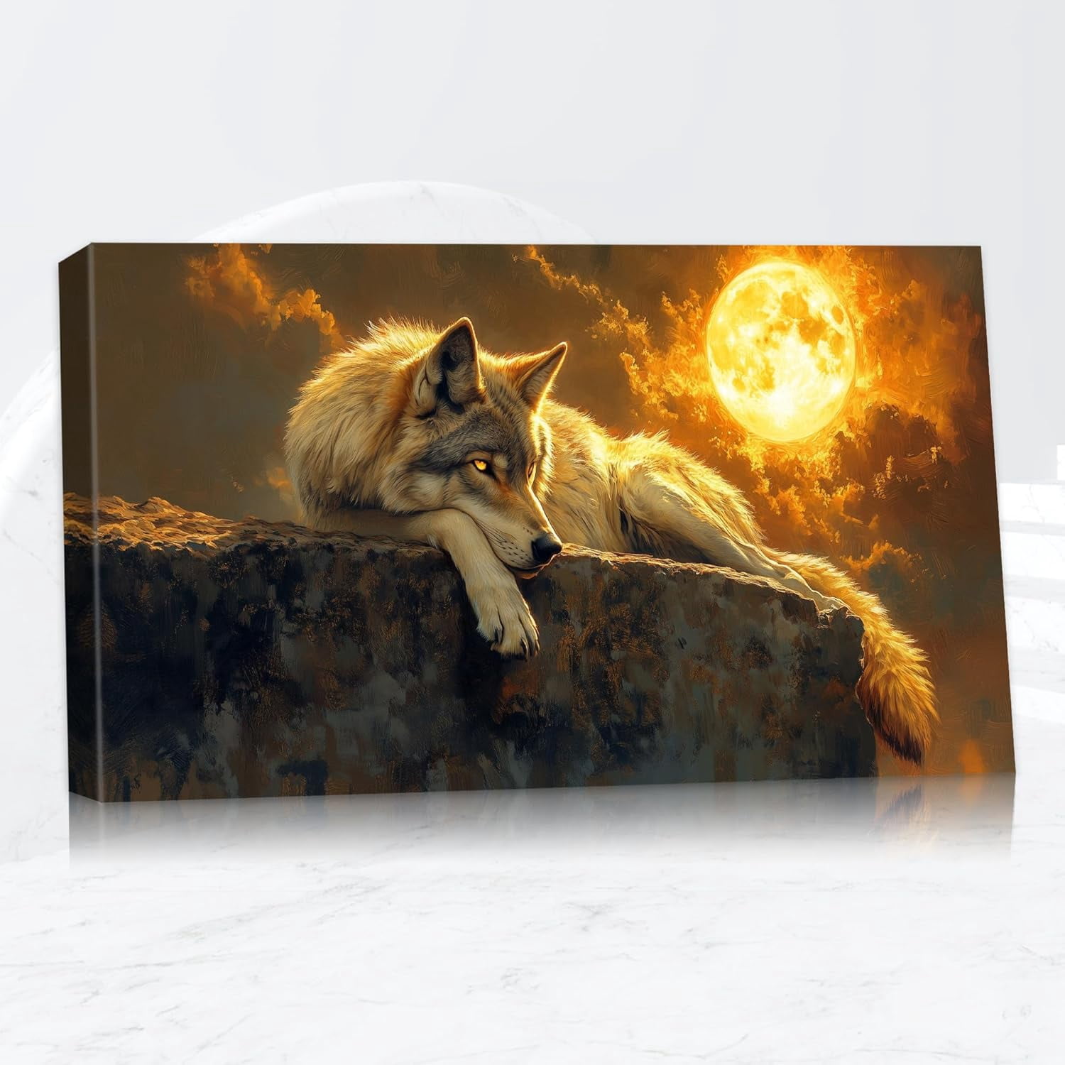 AEFER Wolf Wall Art - Wolf Pictures Wall Decor, Wildlife Wolf Canvas ...