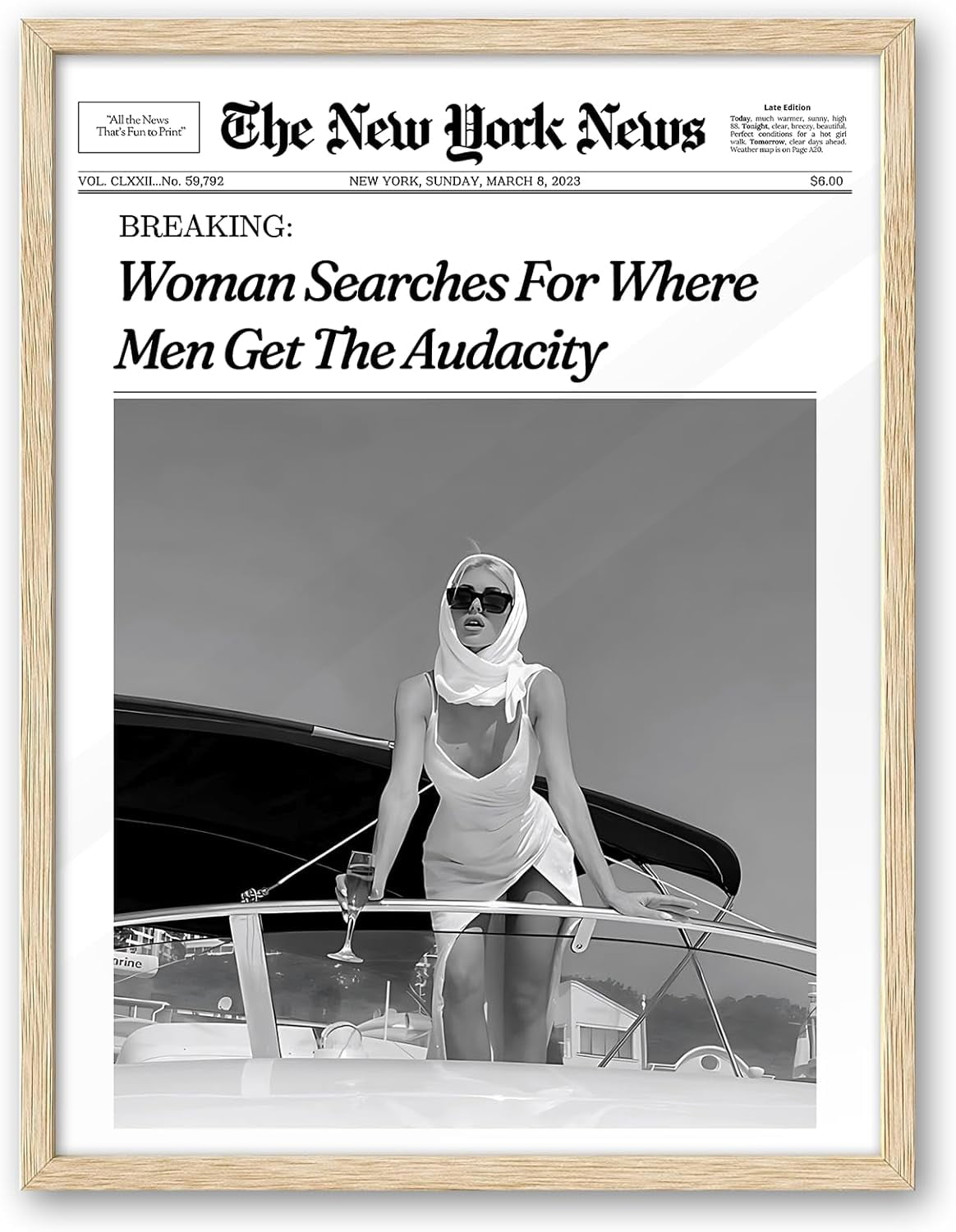 AEFER Woman Searches For Where Men Get The Audacity Newspaper Headline ...
