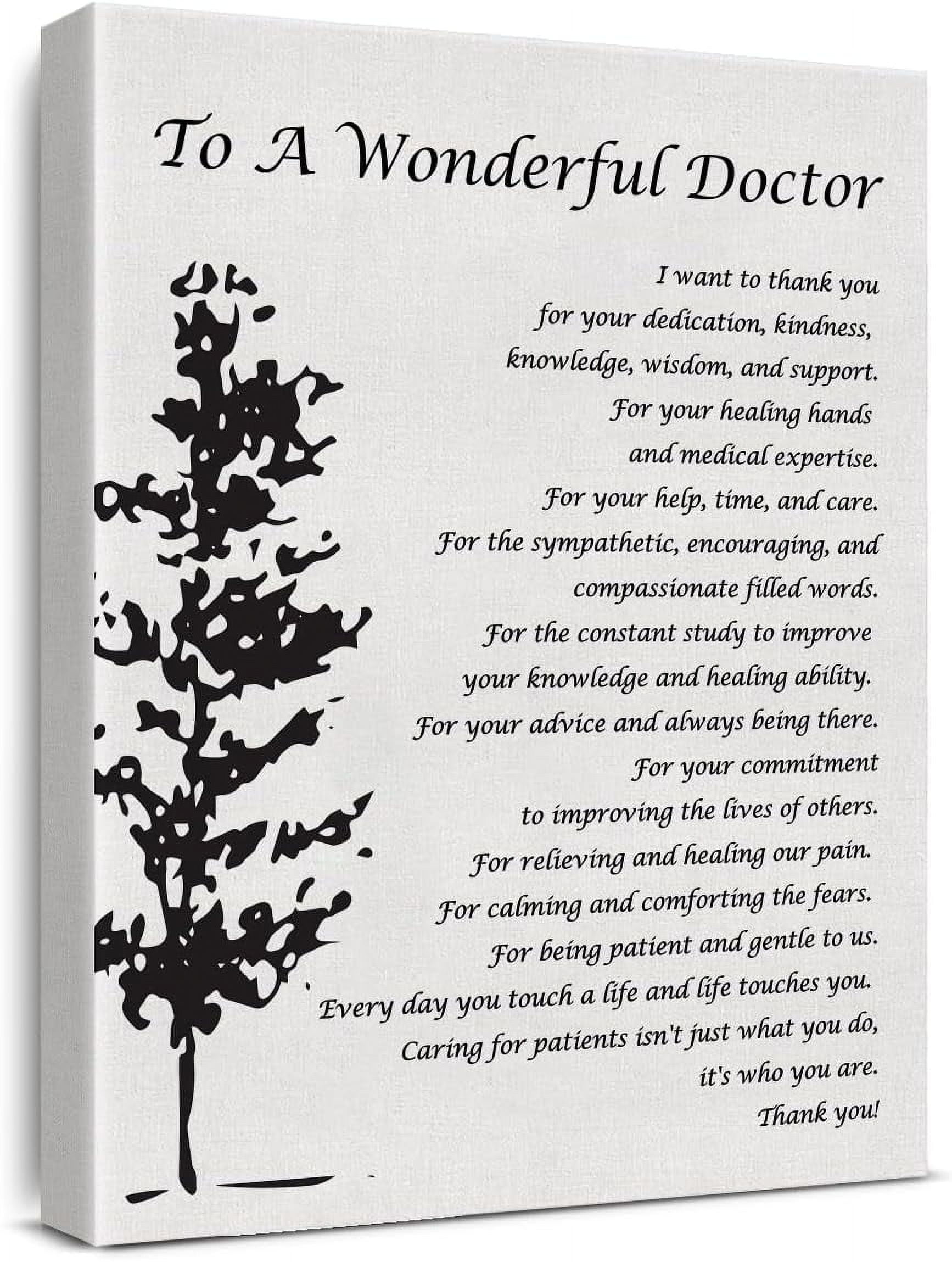AEFER to a Wonderful Doctor I Want to Thank You Quotes Canvas Wall Art ...