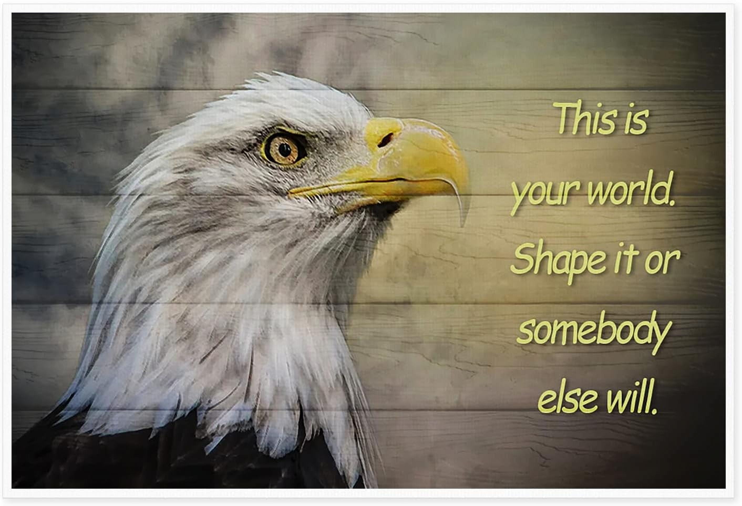 AEFER This Is Your World Eagle Canvas Painting Modern Abstract Wall Art ...