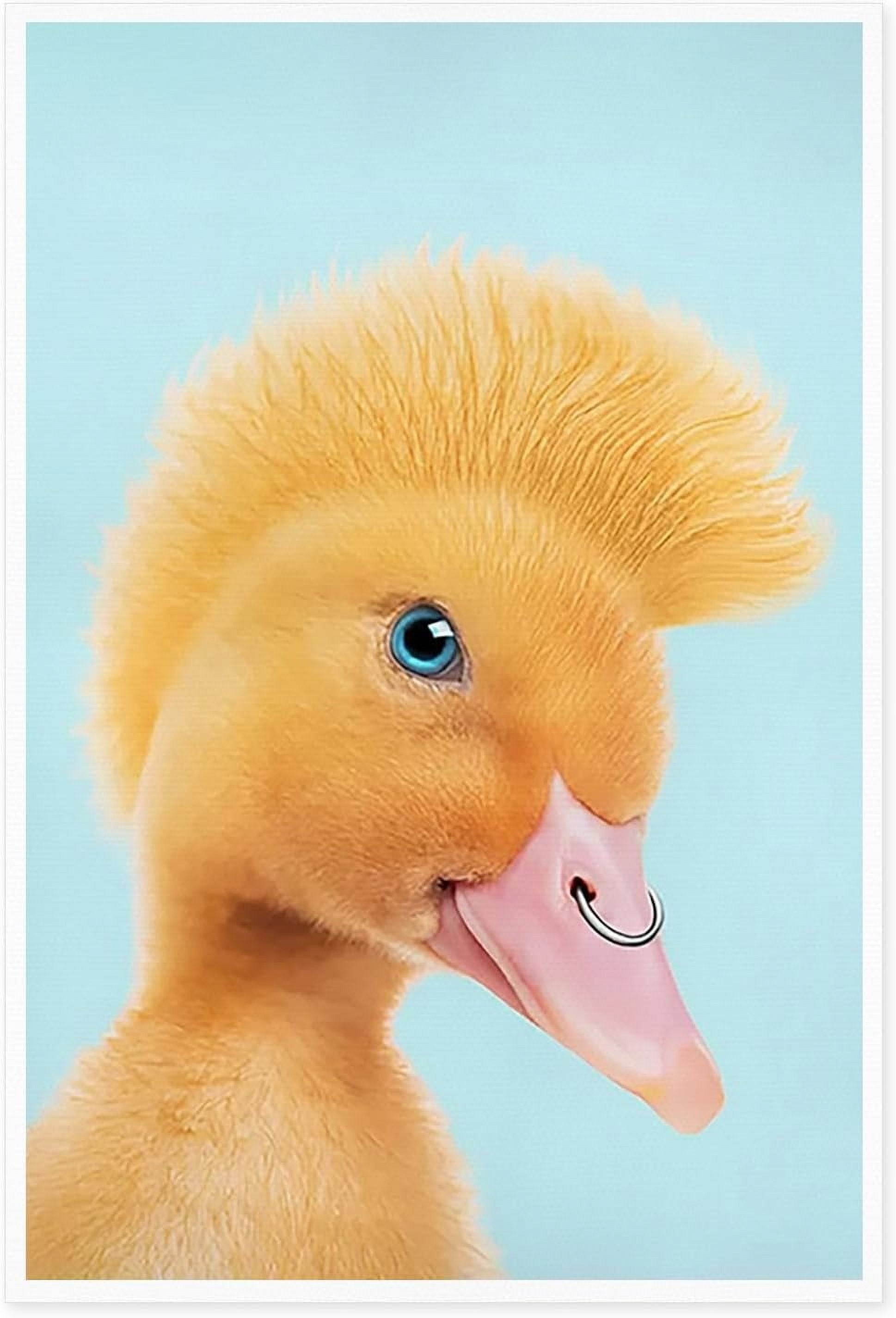 AEFER Yellow Duck Canvas Painting Modern Abstract Wall Art Animal ...