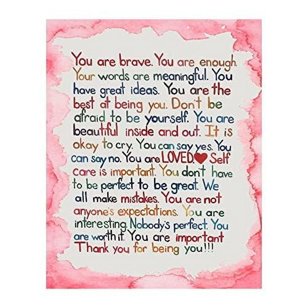 AEFER You Are Brave Inspirational Wall Art Print Motivational Wall ...