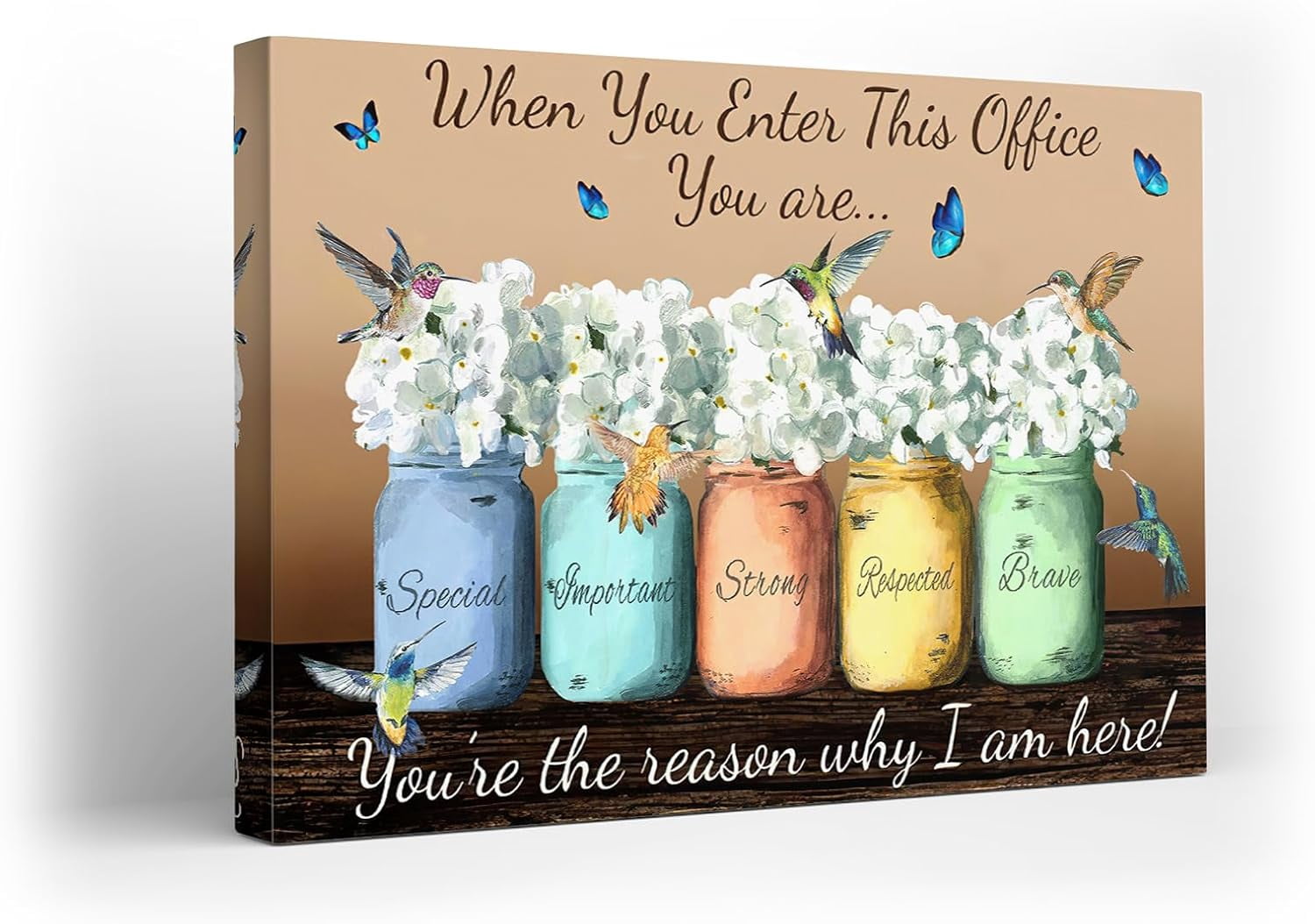AEFER When You Enter This Office Canvas Wall Art Motivational Quotes ...