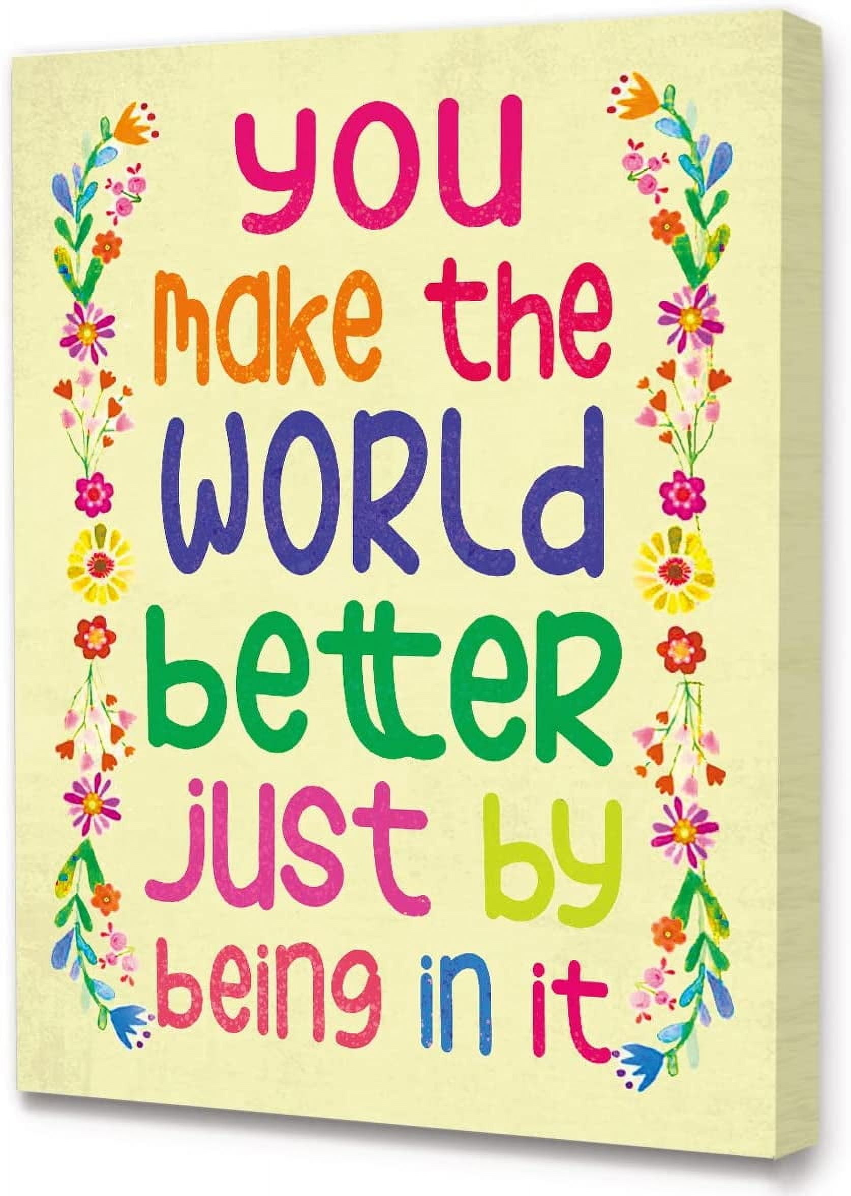 AEFER You Make the World Better Inspirational Quotes Motto Canvas ...
