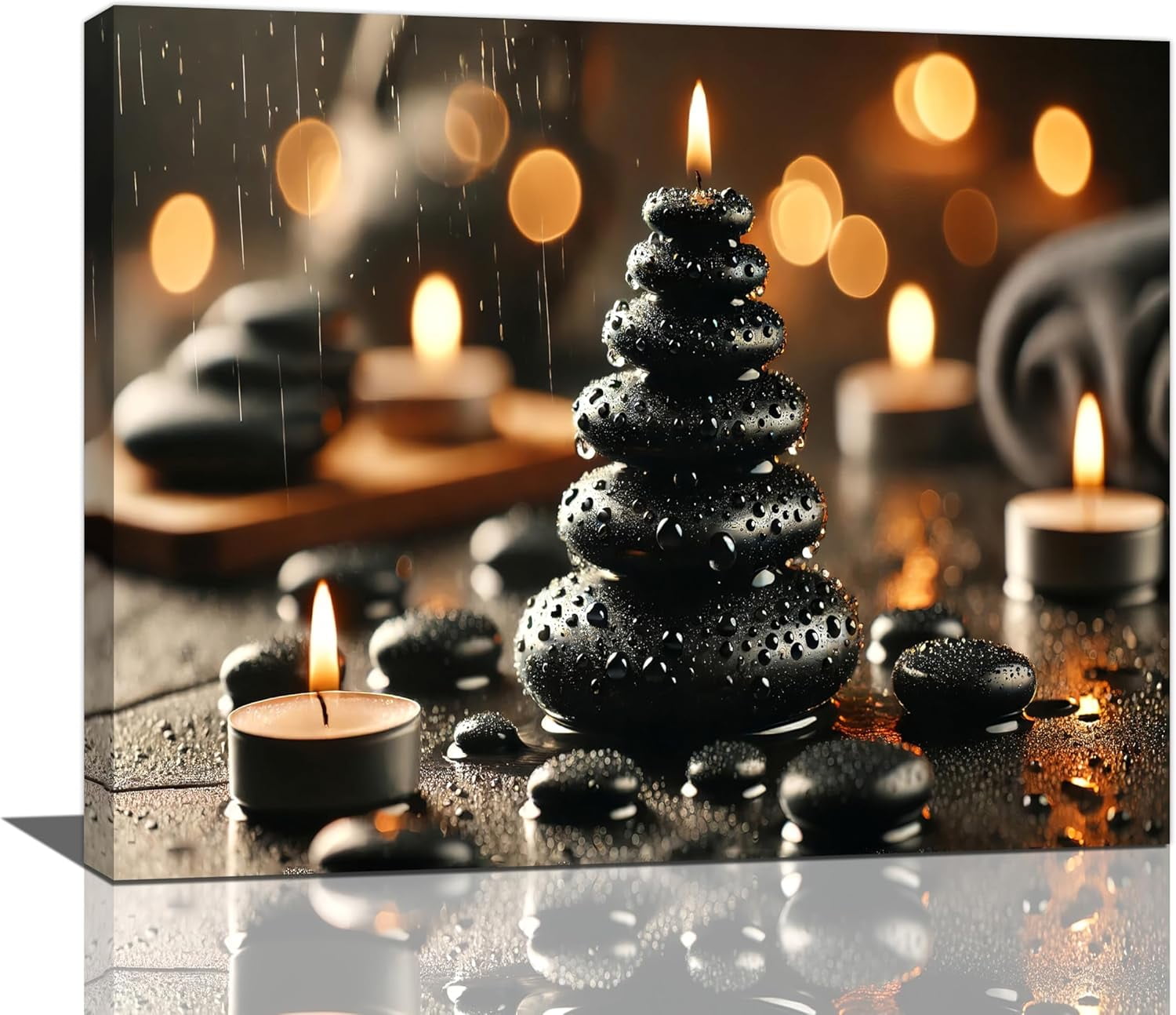 AEFER Zen Wall Art Spa Stone Pictures Canvas Wall Decor Yoga Painting ...