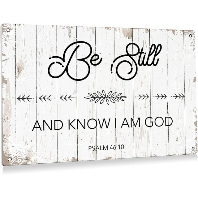 AEFER be Still and Know I Am God Metal Tin Sign Wall Bible Verse Art ...