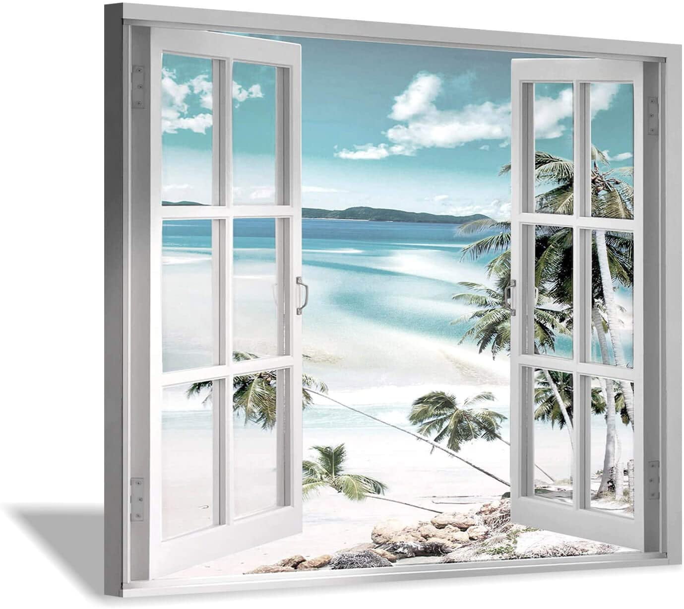 AEFER beach wall art window picture: coastal canvas artwork seascape ...