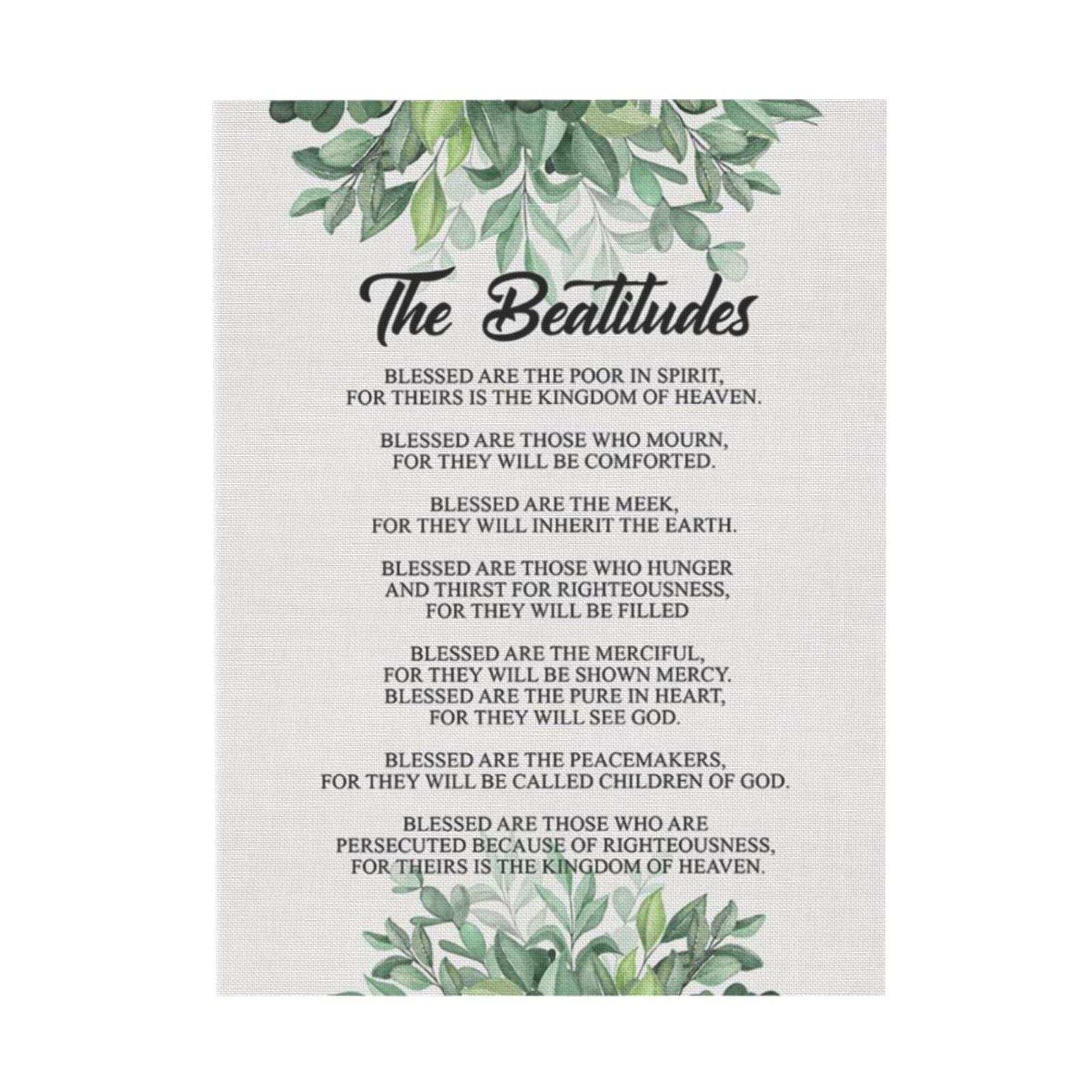 AEFER the Beatitudes Scripture Sign Canvas Home Wall Art Decor Bible ...