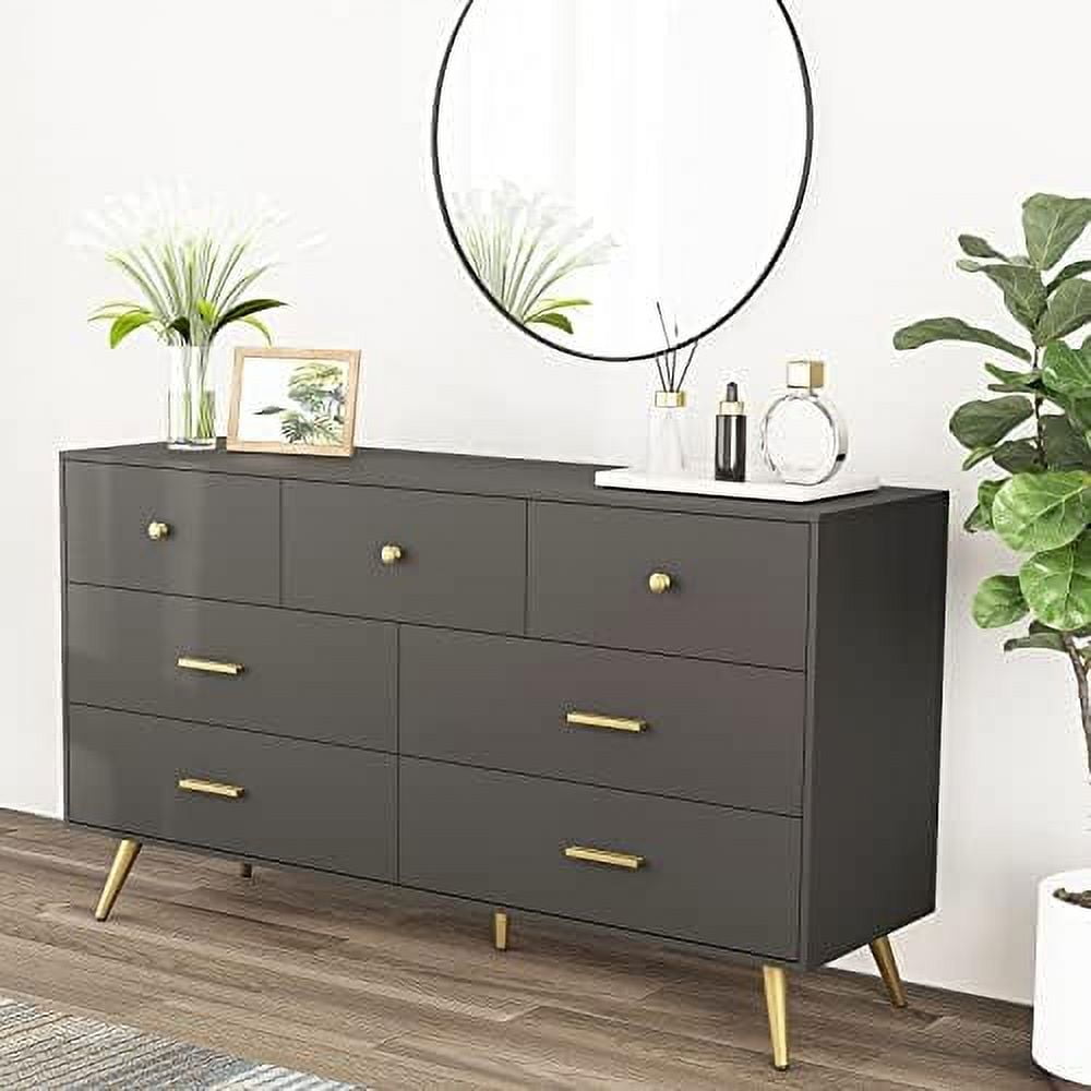 AEFRGHS 7 Drawer Dresser for Bedroom Modern White Wood Dresser with ...