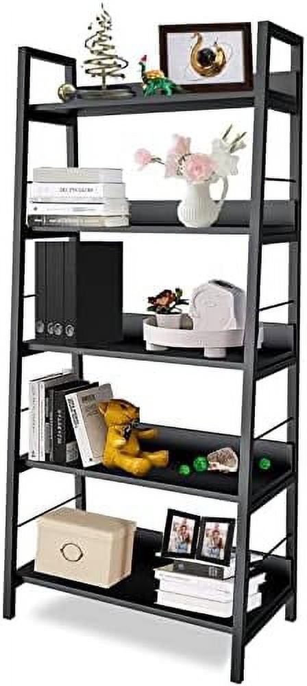AEFRGHS Industrial Bookshelf Ladder 5 Tier Large Floor Freestanding ...
