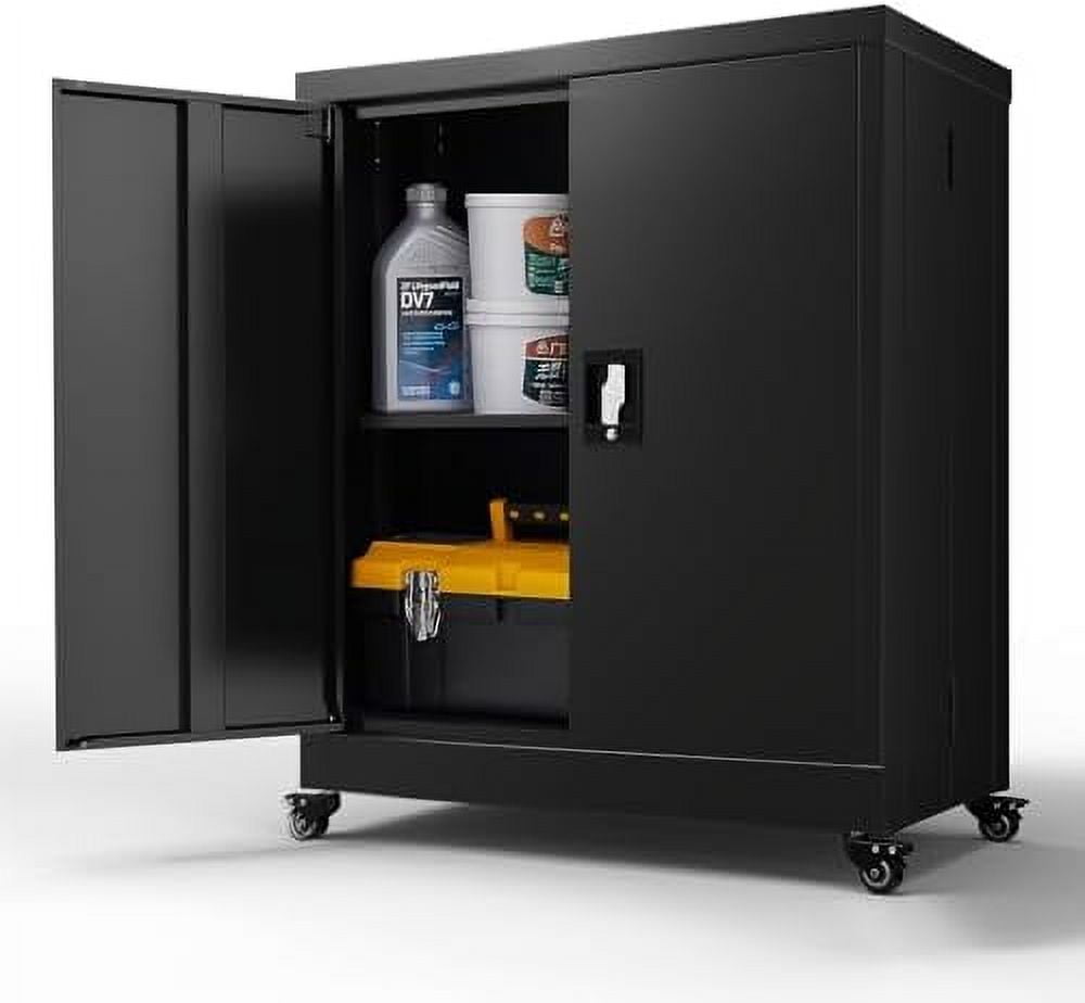 AEFRGHS Metal Cabinet Lockable File Cabinet with 2 Doors and 4 ...
