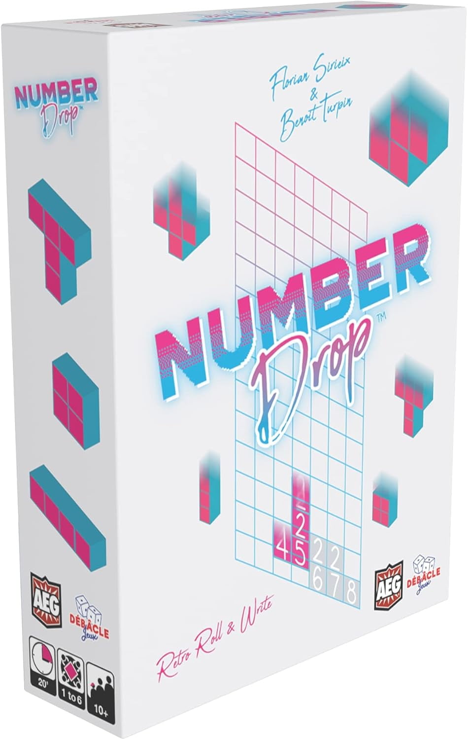 AEG Number Drop - Retro Roll & Write, Video Game Theme, Polyomino, Ages ...