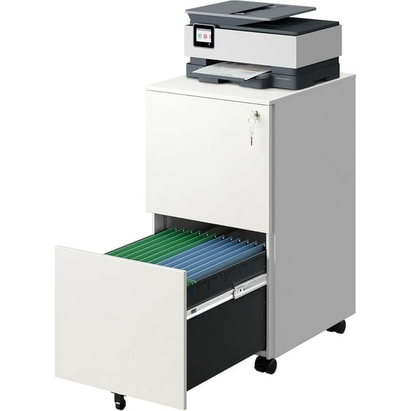3 Drawer File Cabinet with Lock, Metal Under Desk Rolling Filing ...