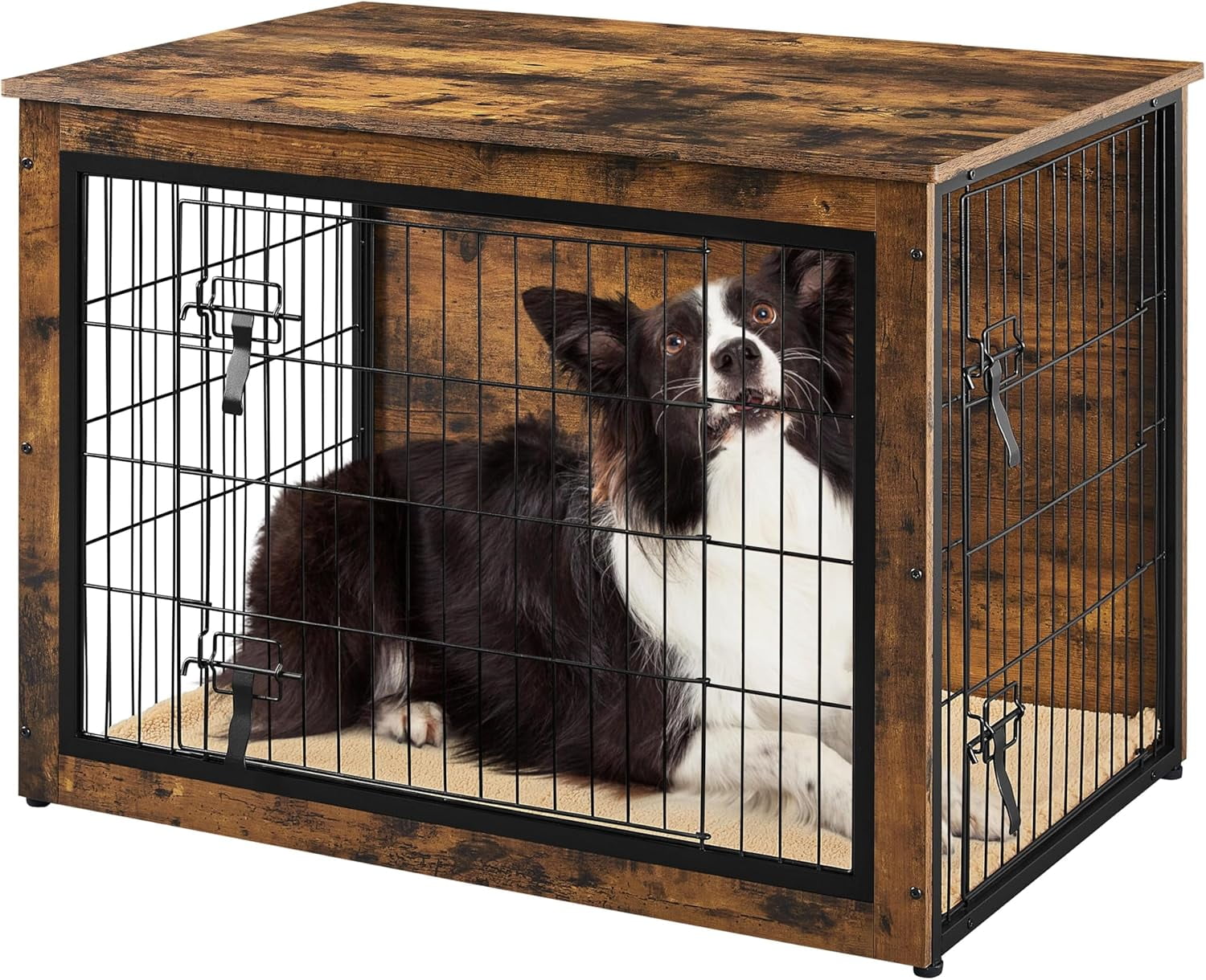 AEGFKD 40'' Dog Crate Furniture with Cushion Wooden Dog Crate with ...