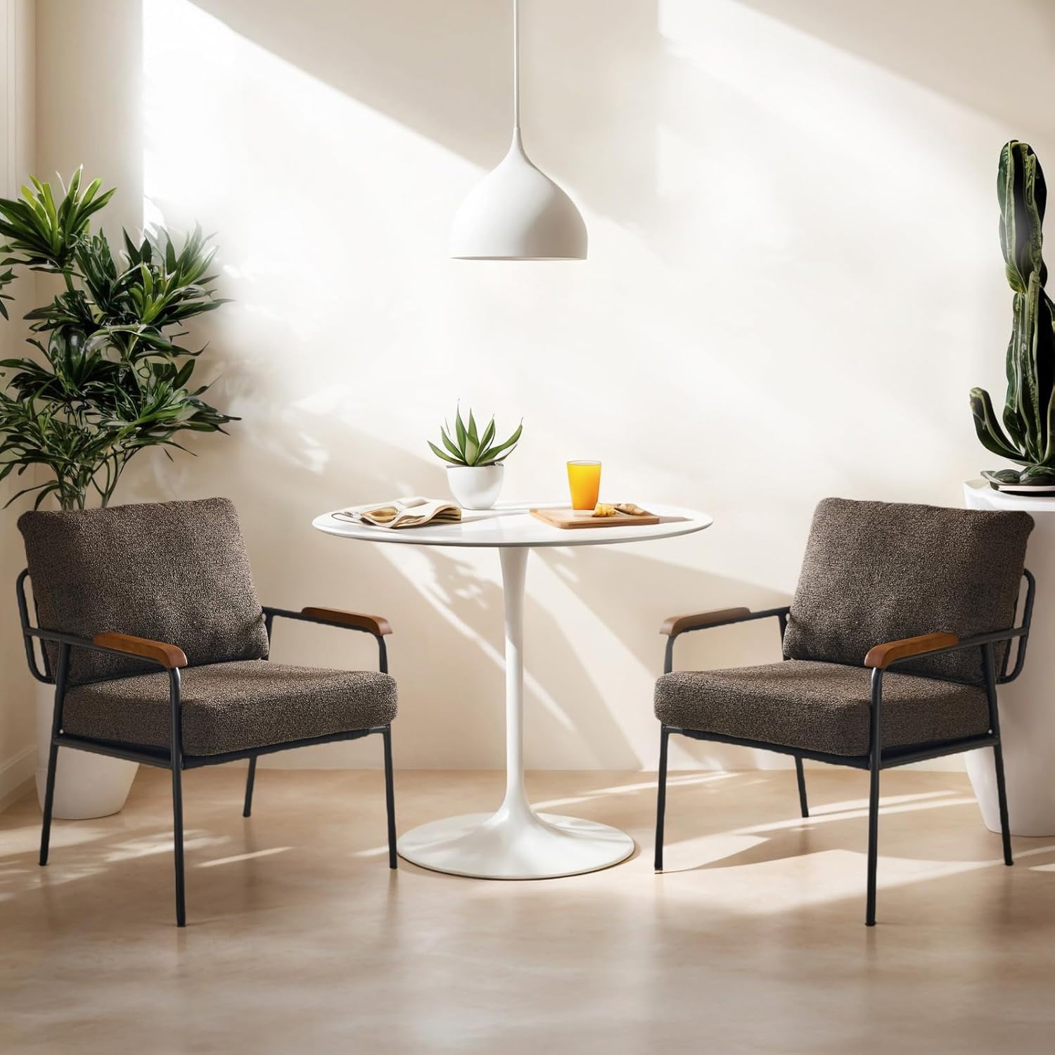 AEGFKD Accent Chairs Set of 2，Mid-Century Modern Armchiars Small Space ...