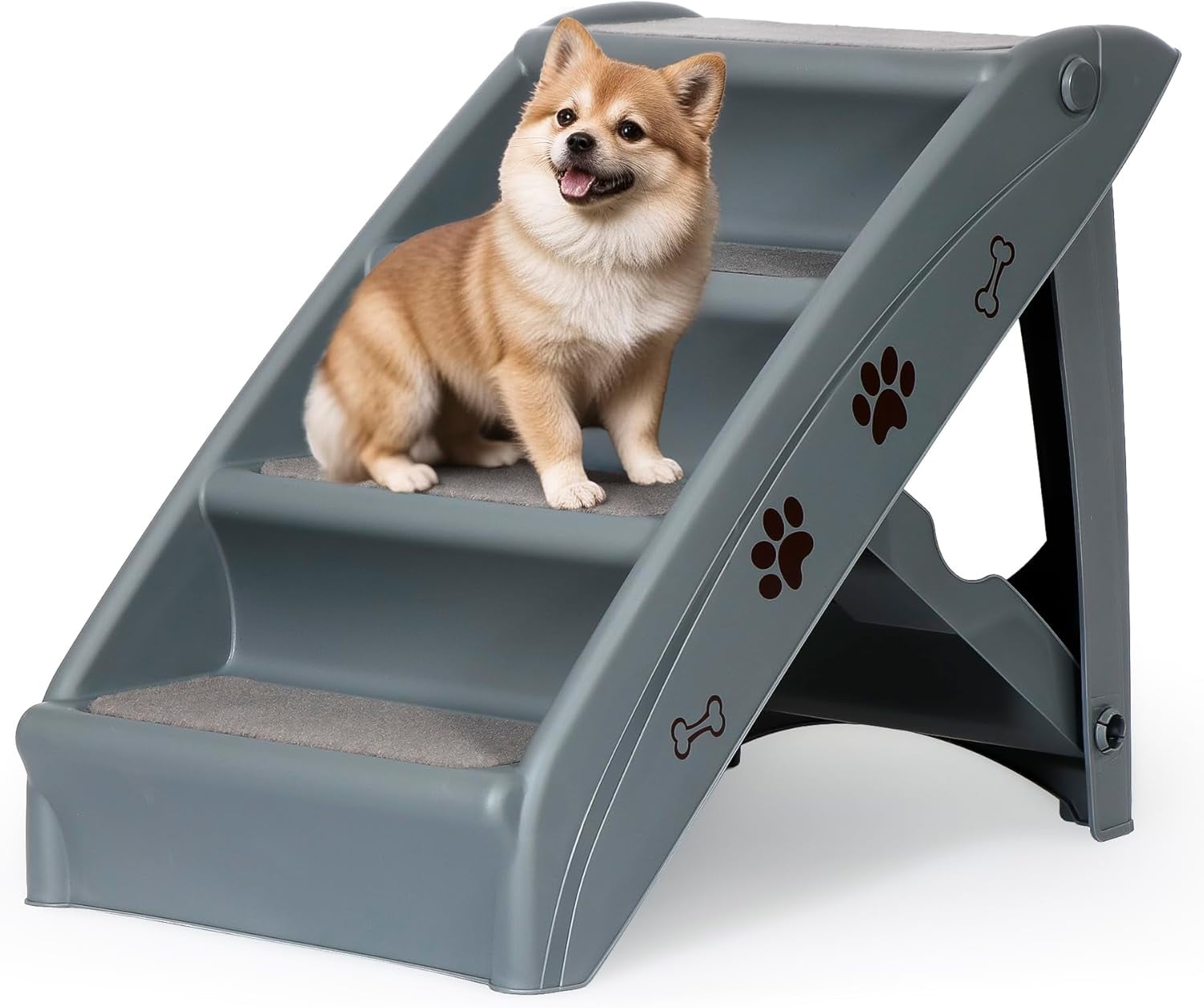 AEGFKD Foldable Pet Dog Stairs/Steps for Small Pet Dog/Cat, 24" Lx 20 ...