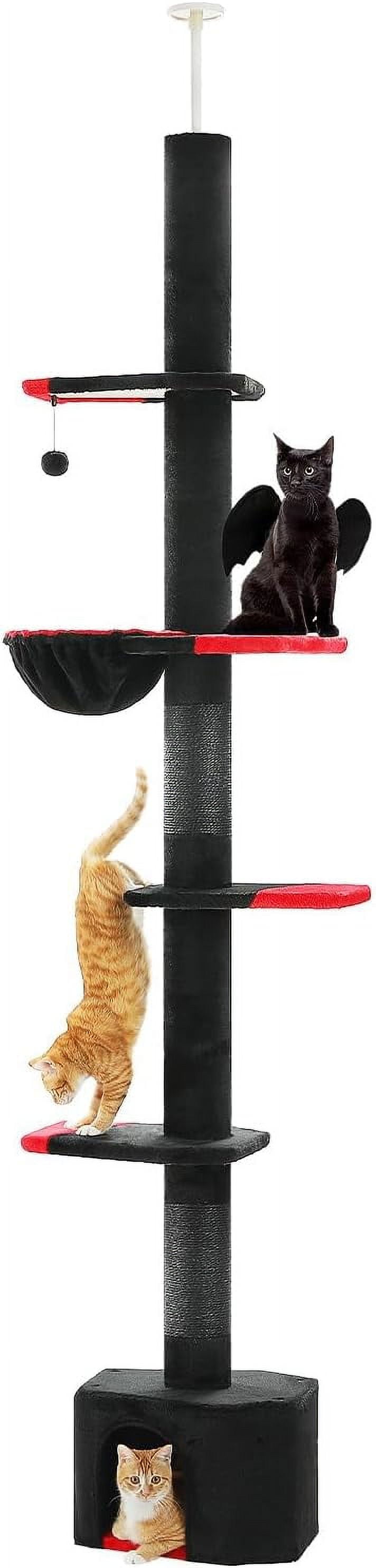 AEGFKD Gothic Cat Tree, Floor to Ceiling Cat Tower with Adjustable ...
