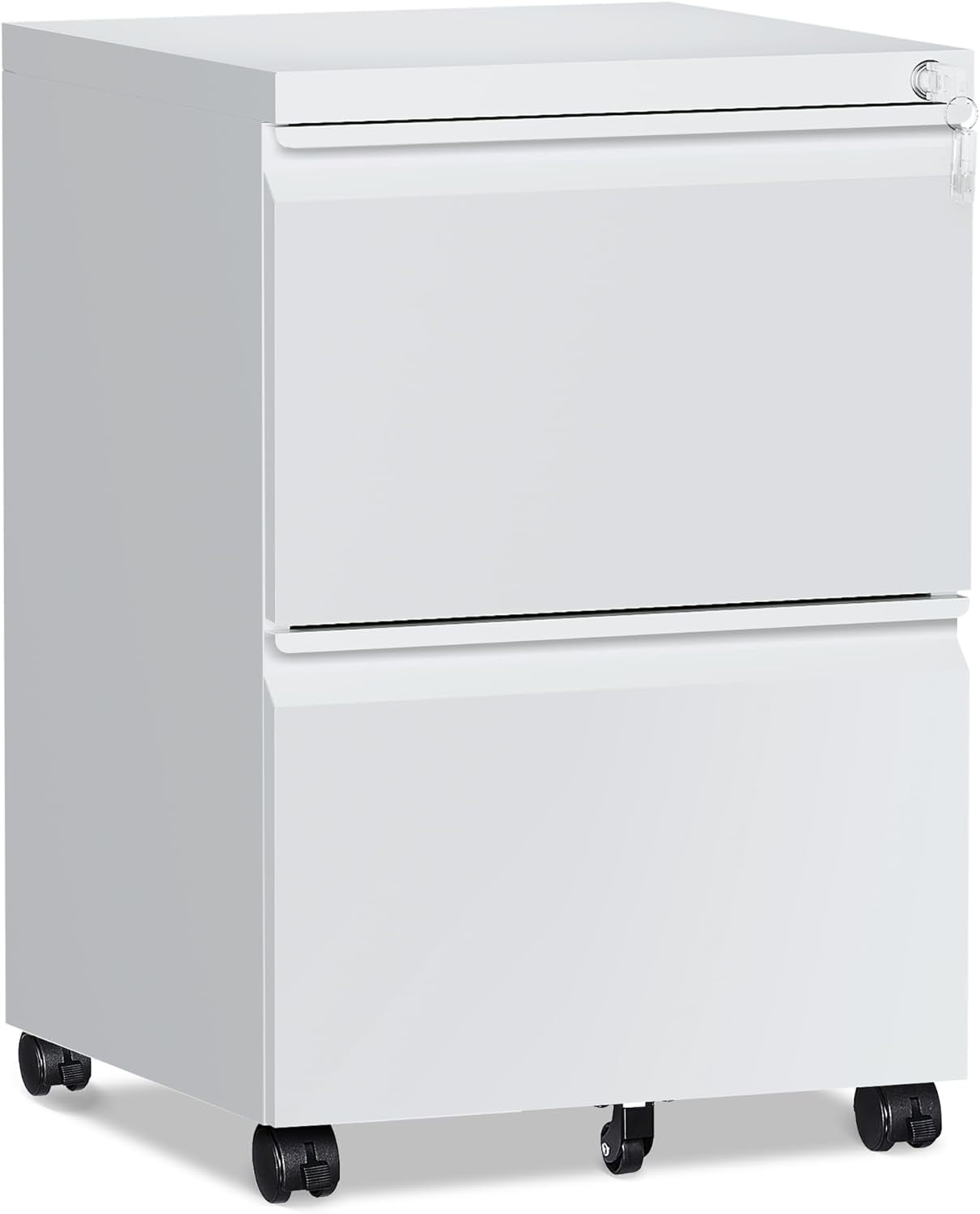 AEGFKD2 Drawer File Cabinet，Mobile Filing Cabinet with Lock and Wheels ...