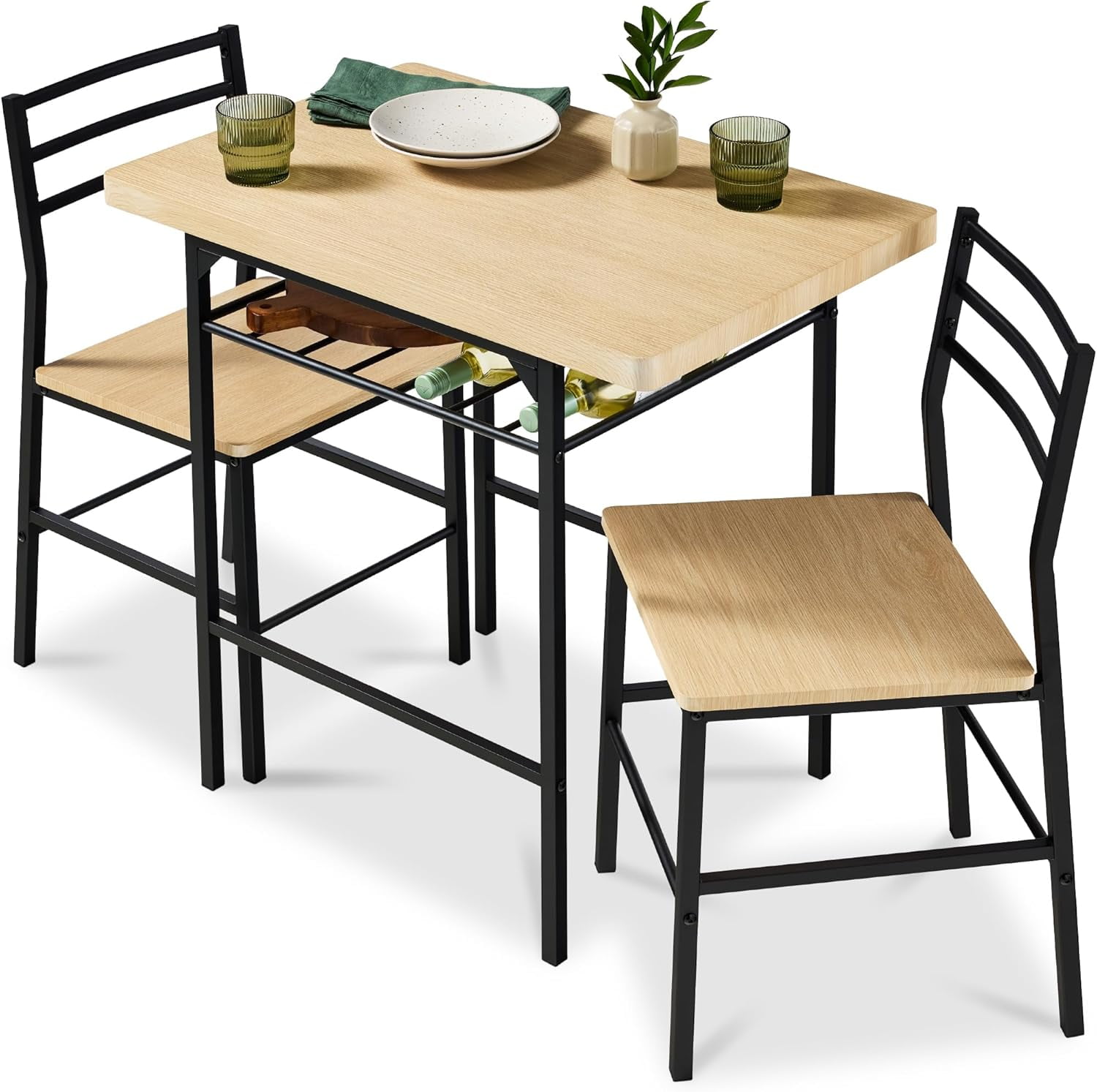 AEGFKD3-Piece Modern Dining Set, Space Saving Dinette for Kitchen ...