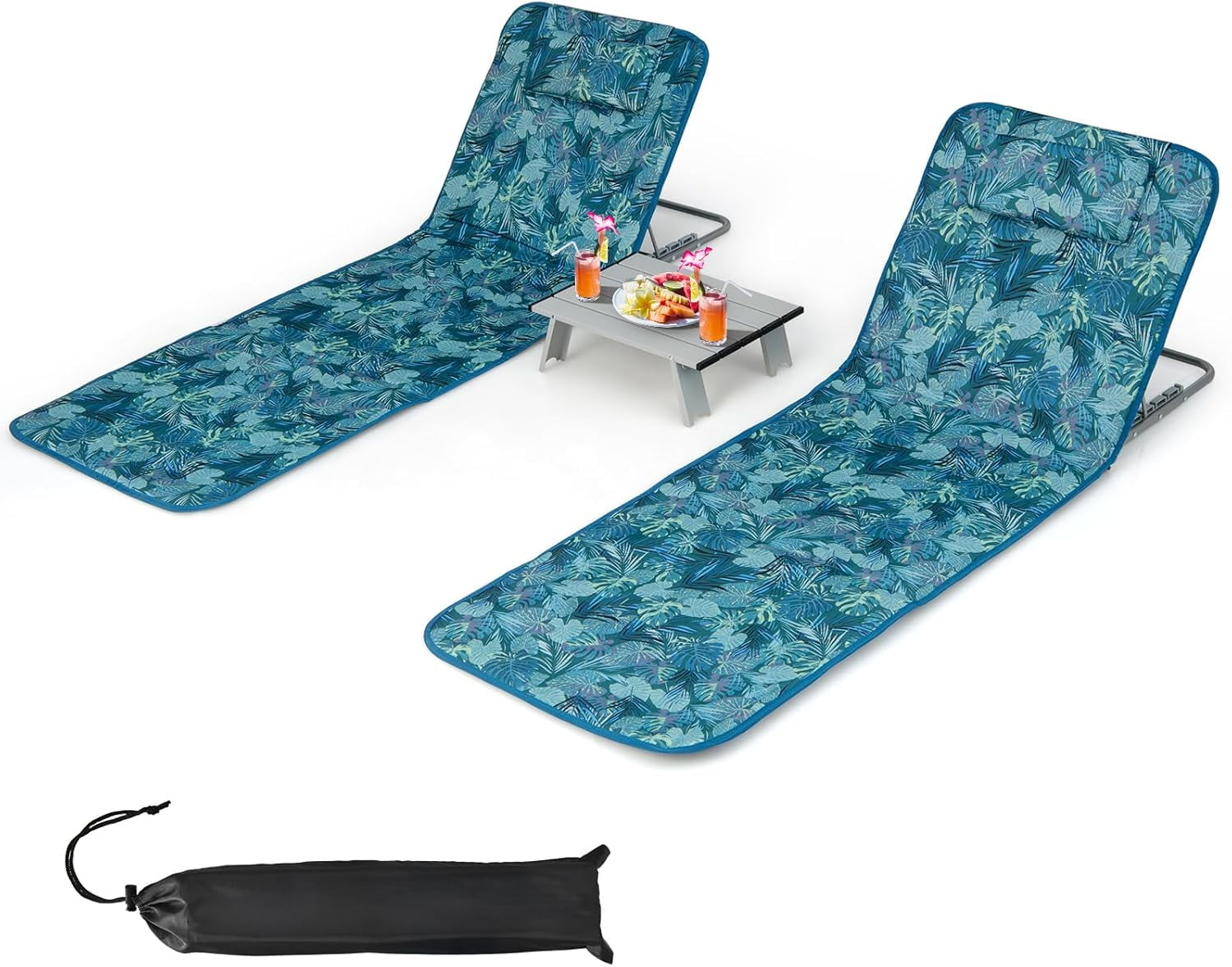 AEGFKD3 Pieces Beach Chairs for Adults, Lightweight Lawn Lounge Chairs ...
