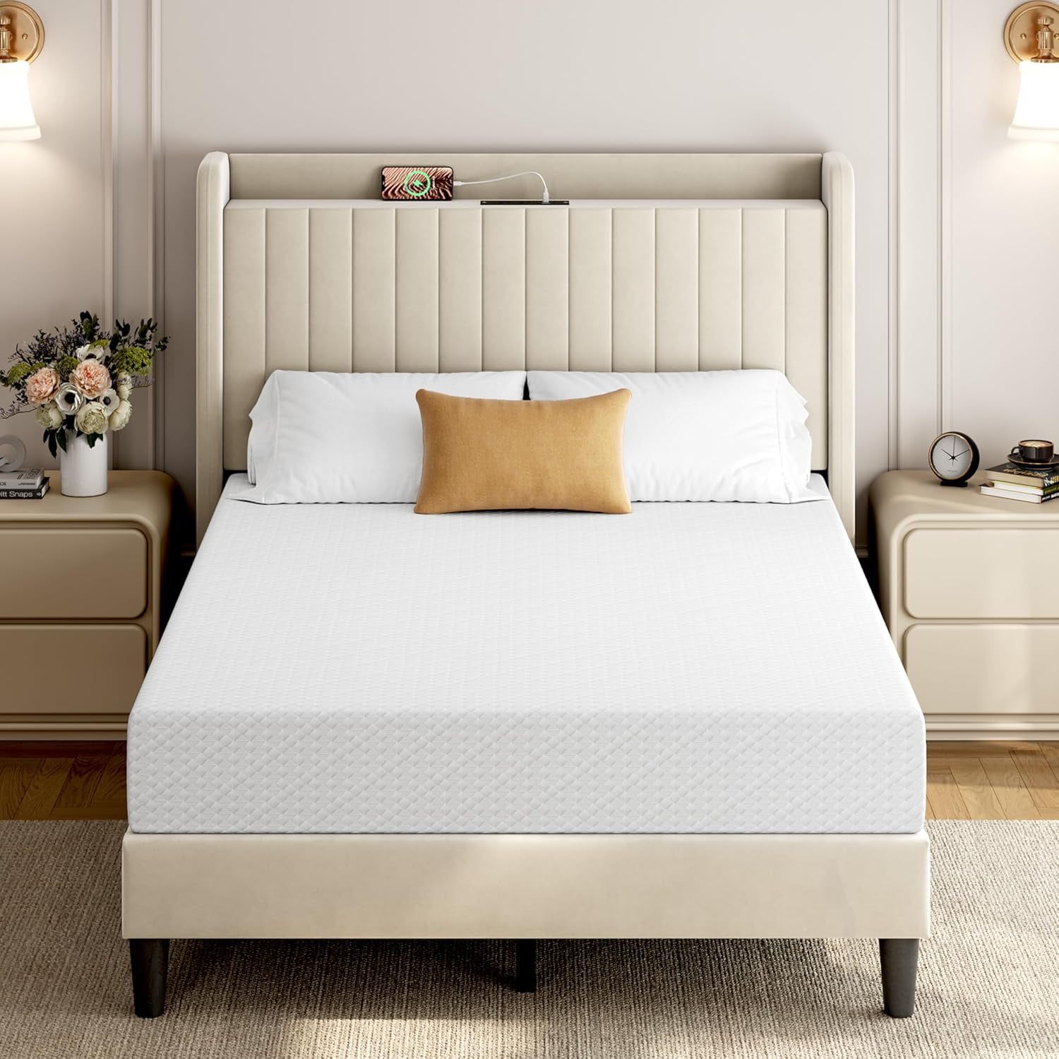 AEGFKD8 Inch Full Size Mattress 3 Foam Layer Cooling Gel Memory Foam ...