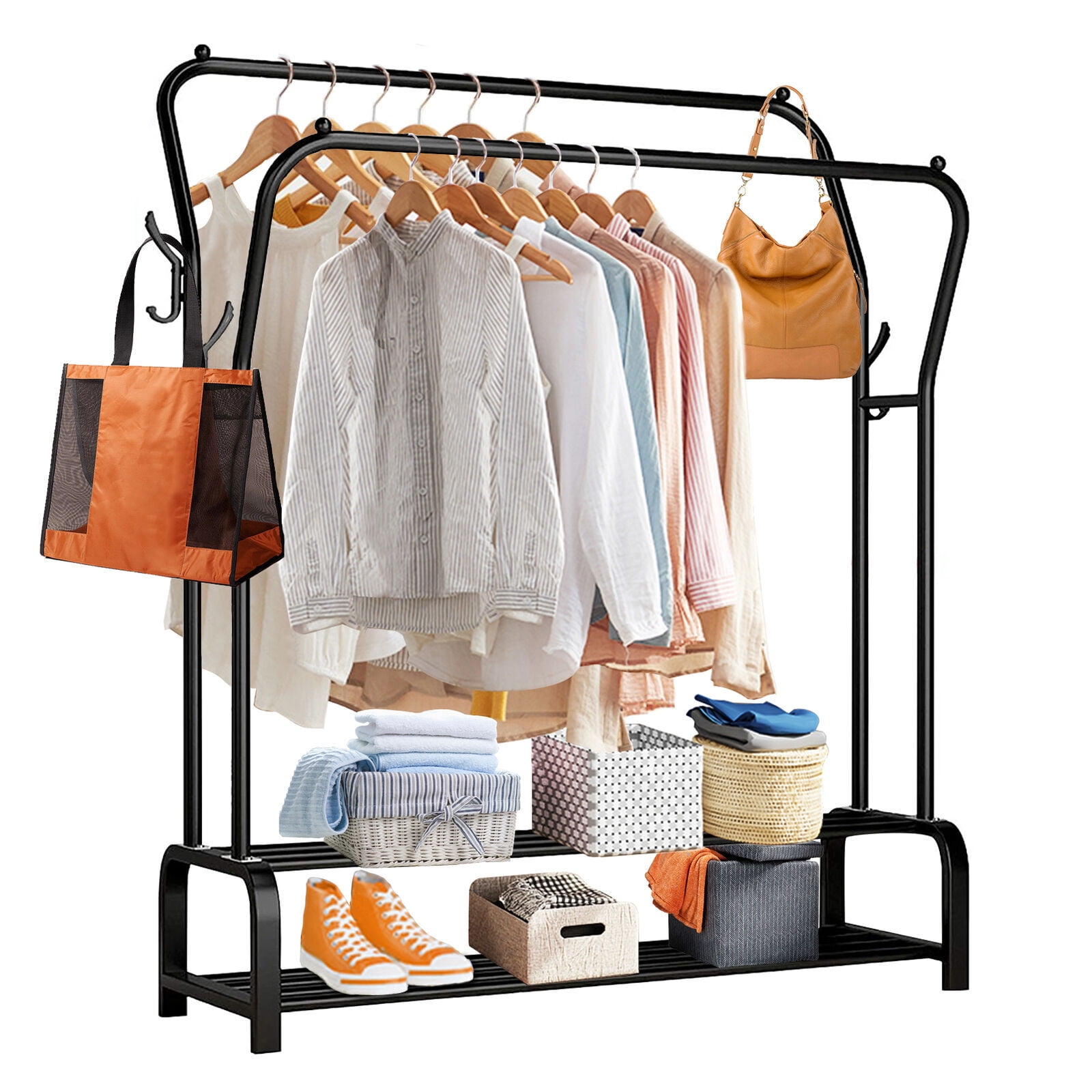 AEGFKDHeavy Duty Adjustable Closet Storage Shelf Garment Rack Metal ...