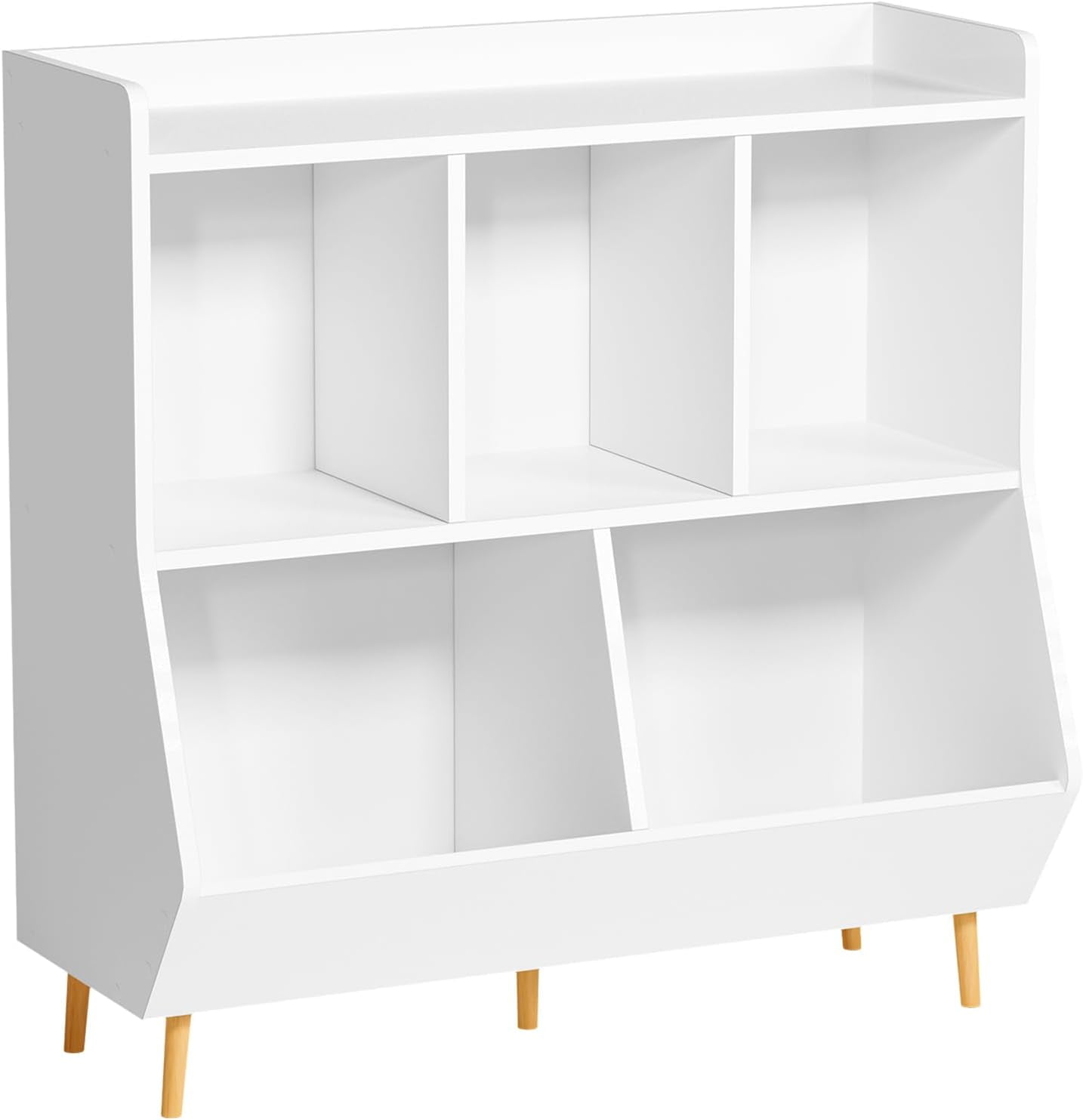 AEGFKDKids Bookshelf and Toy Storage, 3-Tier Wooden Open Bookcase with ...
