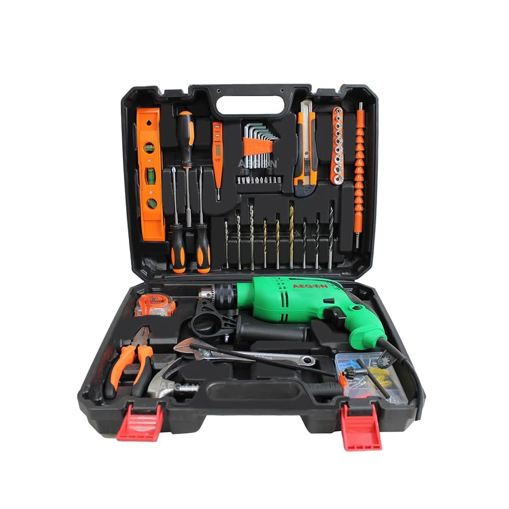 AEGON Professional Tool Kit with 800W Impact Drill Machine 13mm Chuck ...