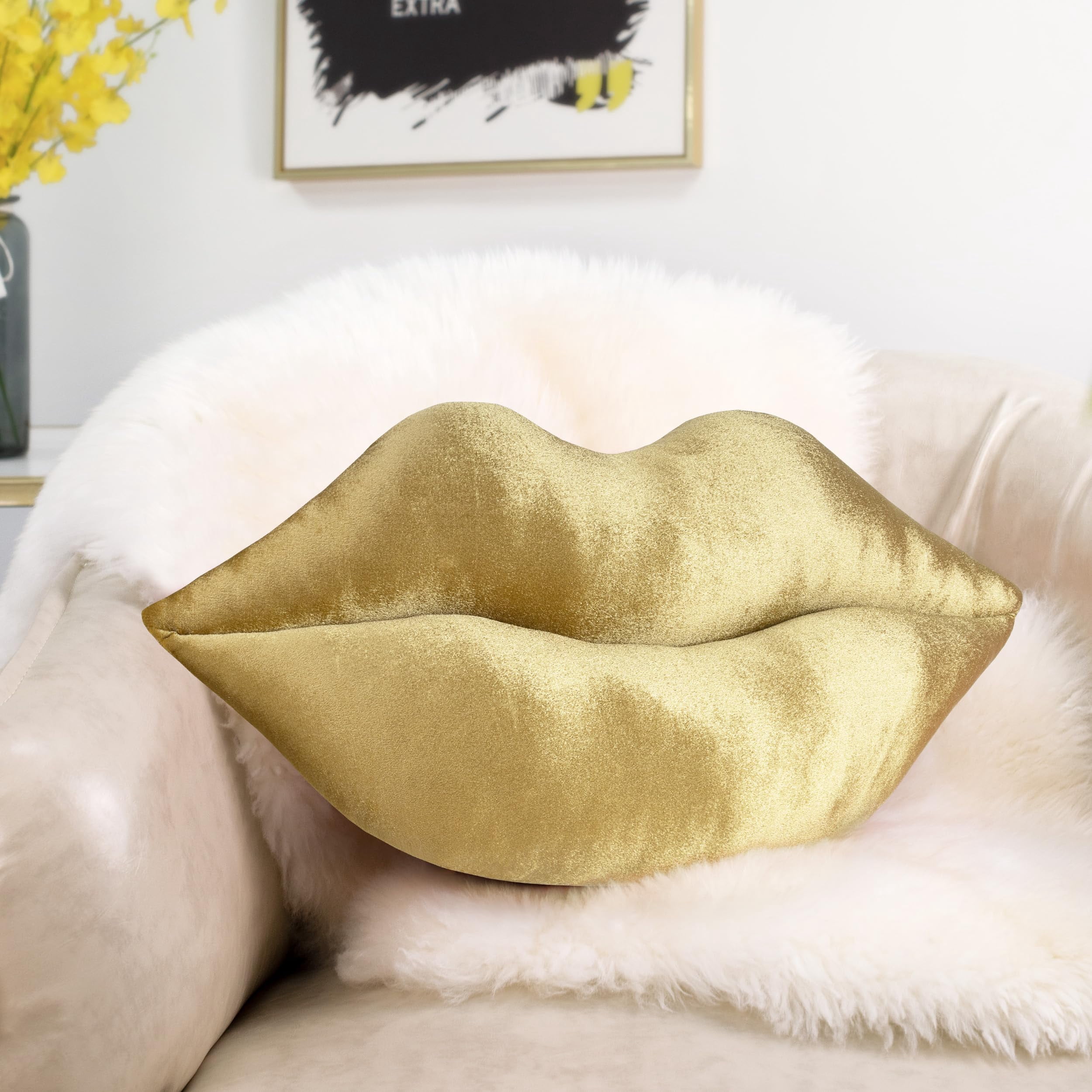 AELS 3D Large Lips Throw Pillows, Soft Decorative Love Pillows, Velvet ...