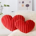 AELS Set of 2 Heart Shaped Throw Pillows, L & M Size Faux Fur Love ...