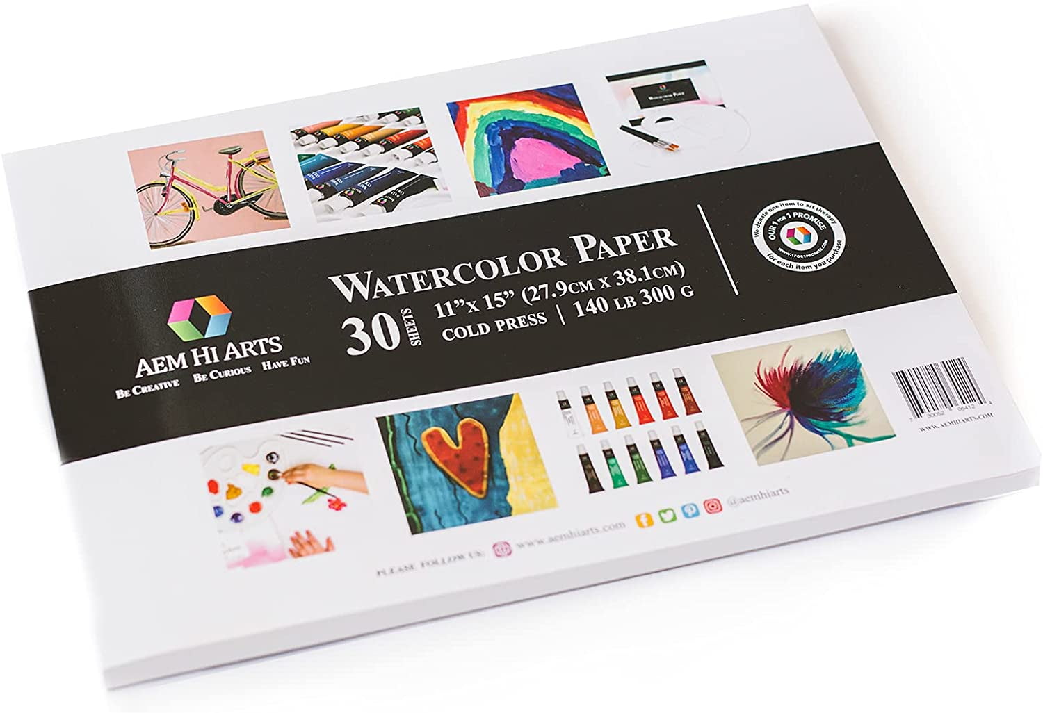 AEM Hi Arts Large Watercolor Paper Pad/Art Sketchbook with Foldover ...