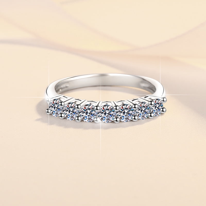 AEN 925 Silver Moissanite Ring Thick Simulation Diamond Plated Pt950 Gold for Girlfriend Gem ...