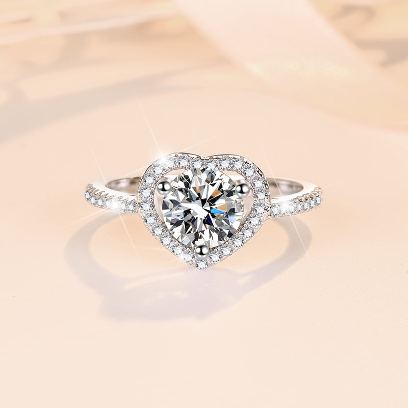 AEN 925 Sterling Silver Ring Female Classic Psychic 1/2/3 Karat Color ...