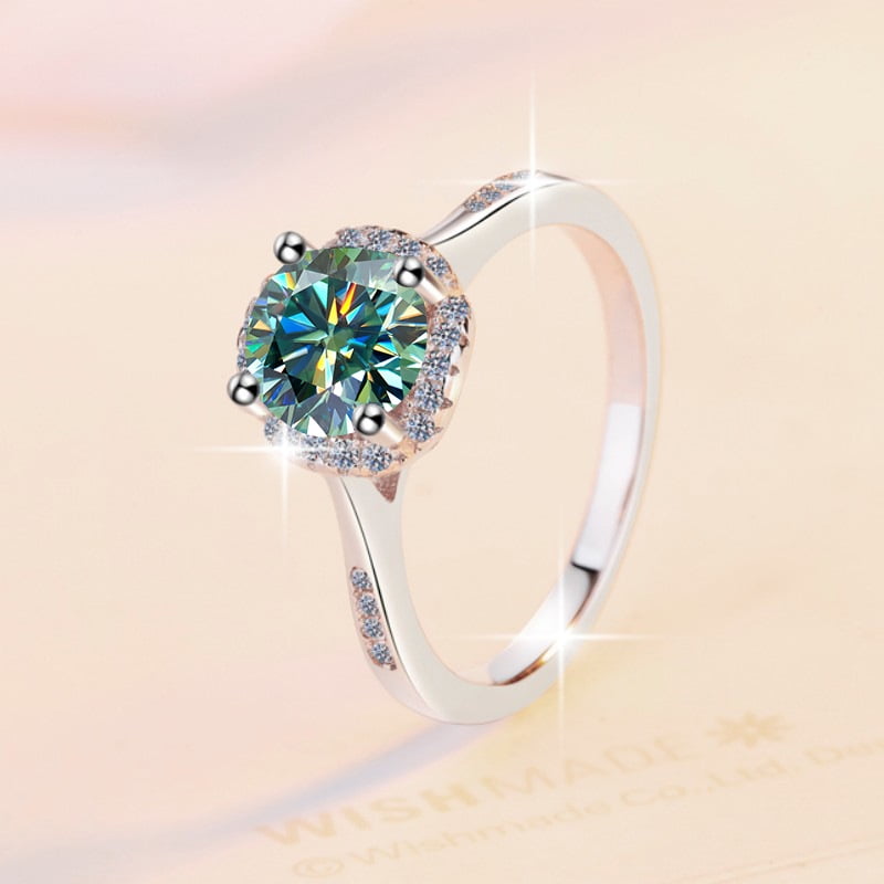 AEN 925 Sterling Silver Ring Female T Family Six Claw Hot Sale White ...