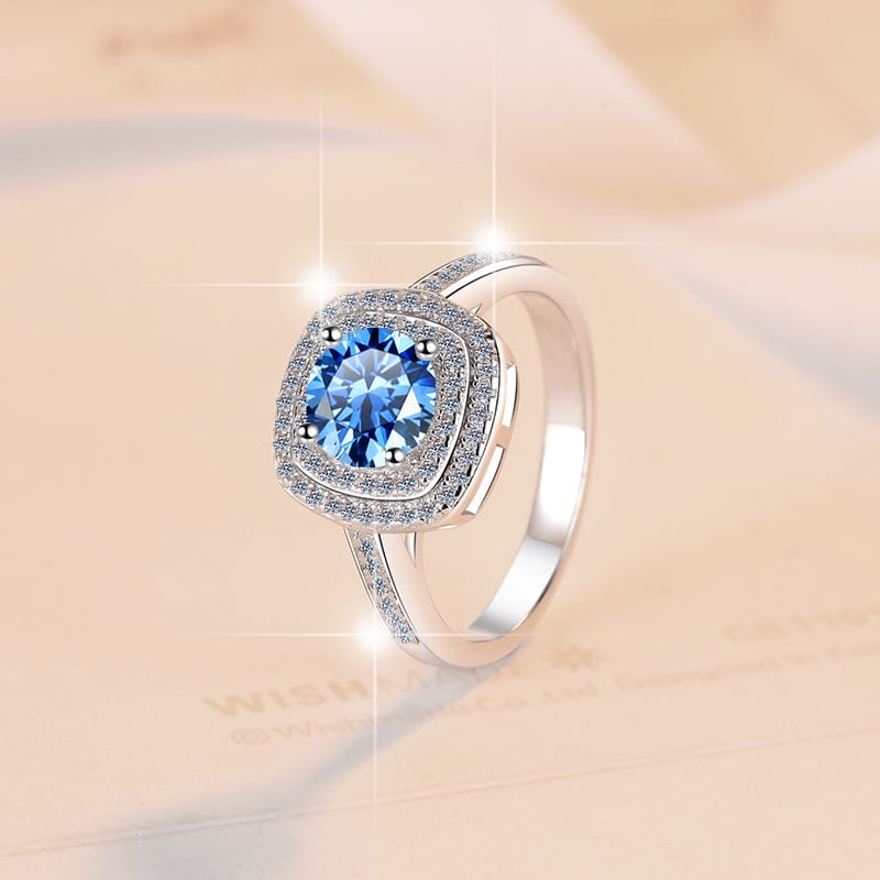 AEN 925 Sterling Silver Ring Star Queen 1/2/3 Karat Marriage Engagement Jewelry Diamond ...