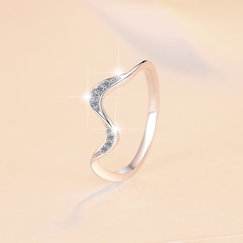 AEN Moissanite Female Ring S925 Sterling Silver Plated 18K Gold Love Advanced Simulation Ring ...